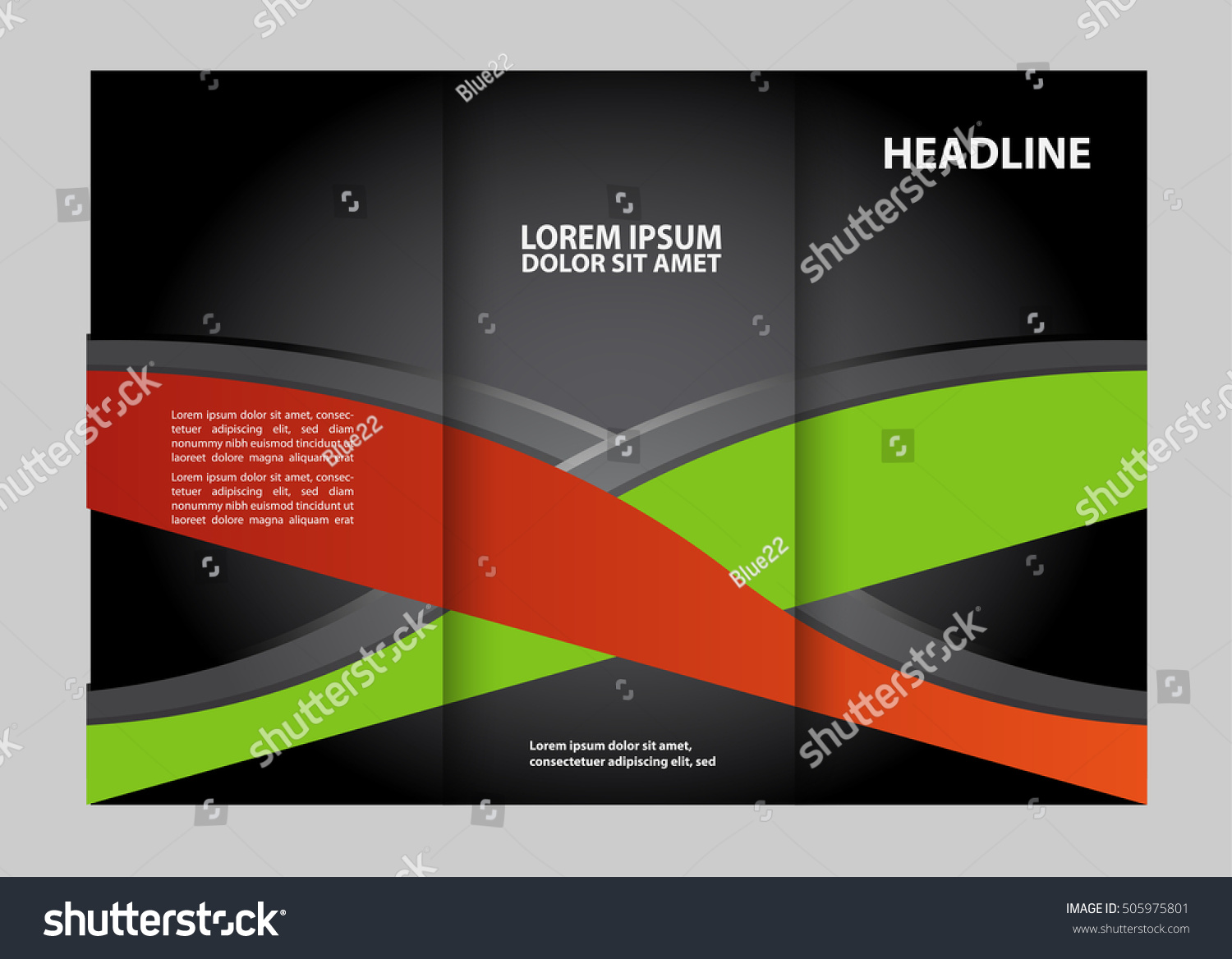 Brochure Design Template Abstract Waves Curves Stock Vector (Royalty ...