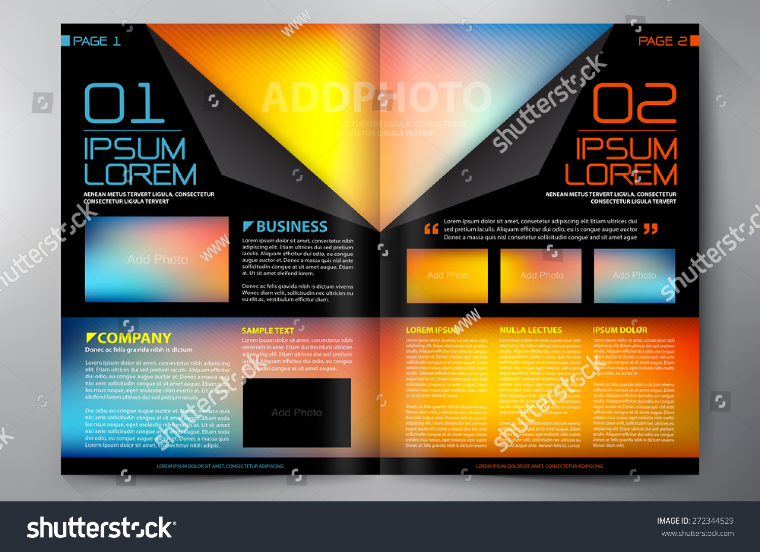 Brochure Design Two Pages A4 Template Stock Vector (Royalty Free ...