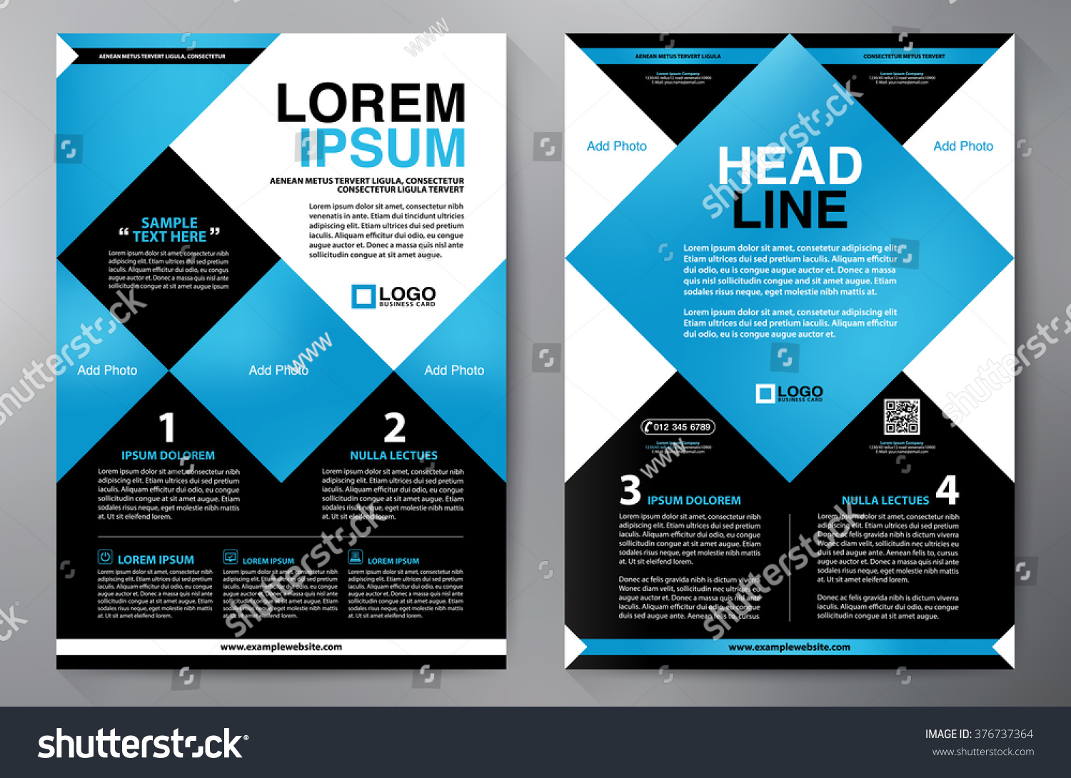 Brochure Design Two Pages A4 Template Stock Vector (Royalty Free) 376737364
