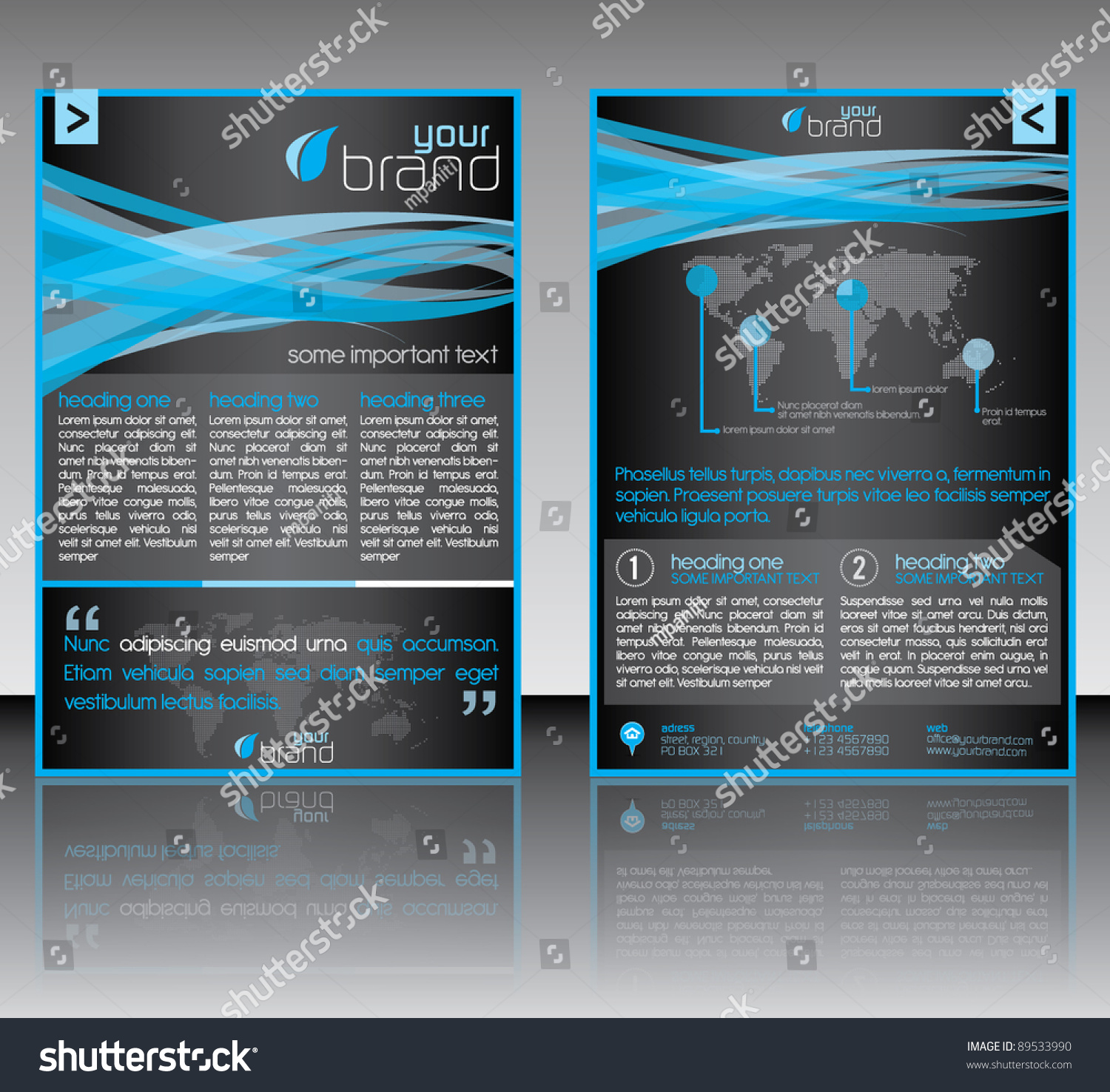 Brochure Layout Design Template Blue Stock Vector (Royalty Free) 89533990