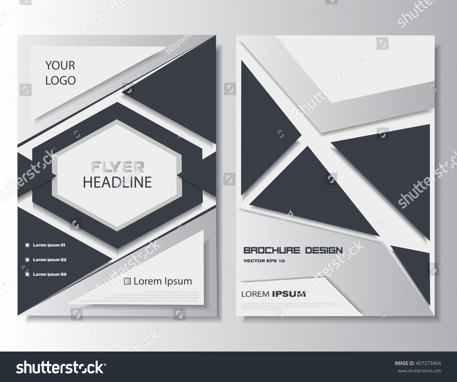 Brochure Printable Layout Flyer Empty Template 库存矢量图（免版税）407273404 ...