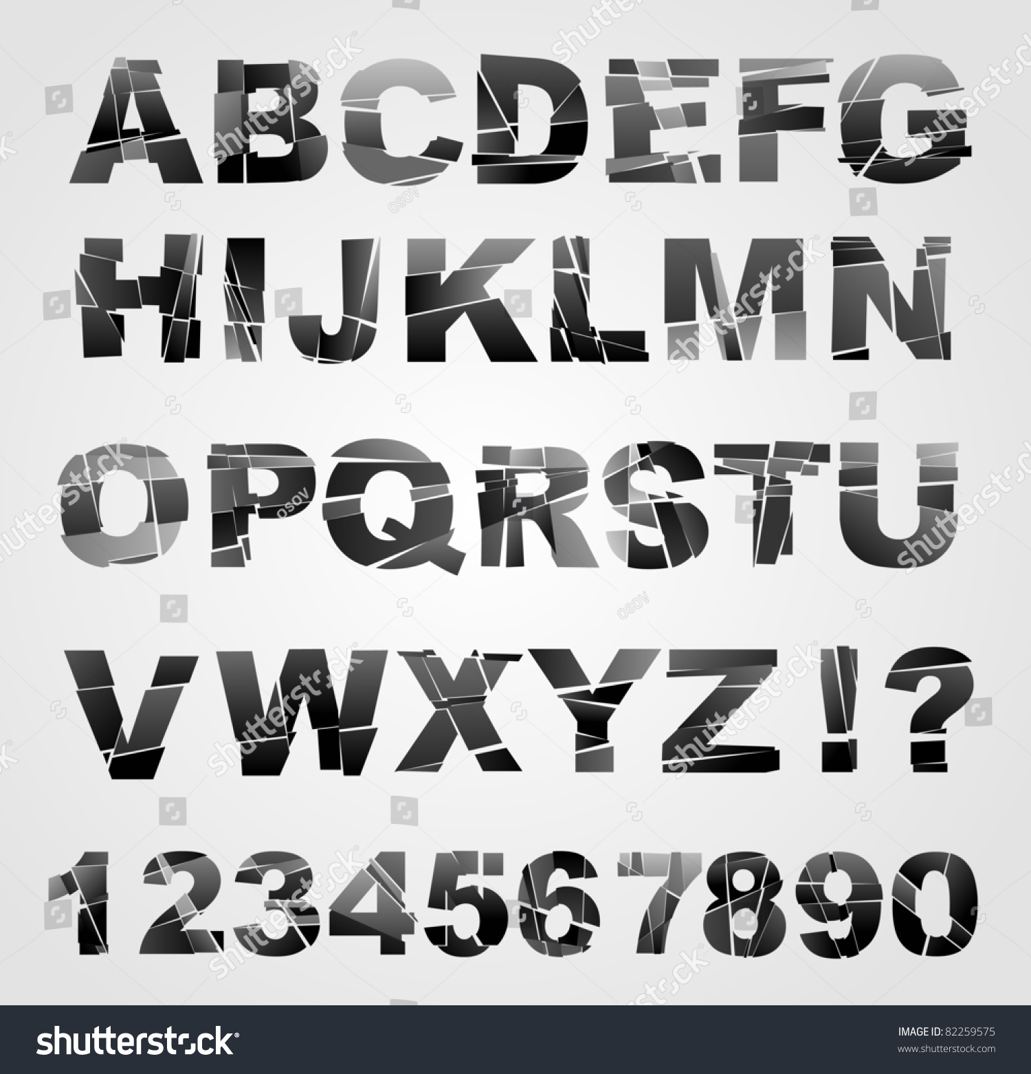 Broken Alphabet Stock Vector (Royalty Free) 82259575