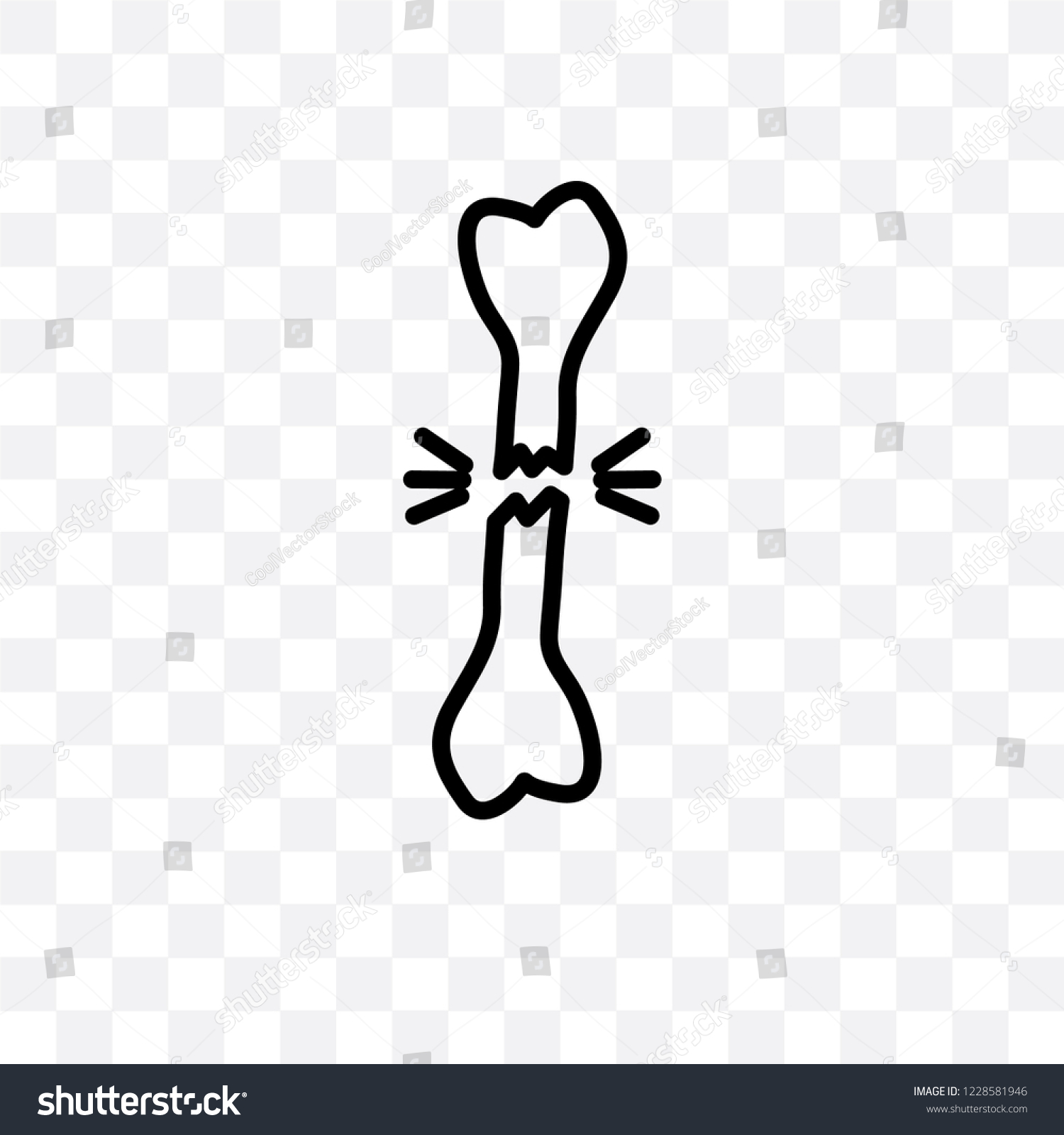 Broken Bone Vector Linear Icon Isolated Stock Vector (Royalty Free ...