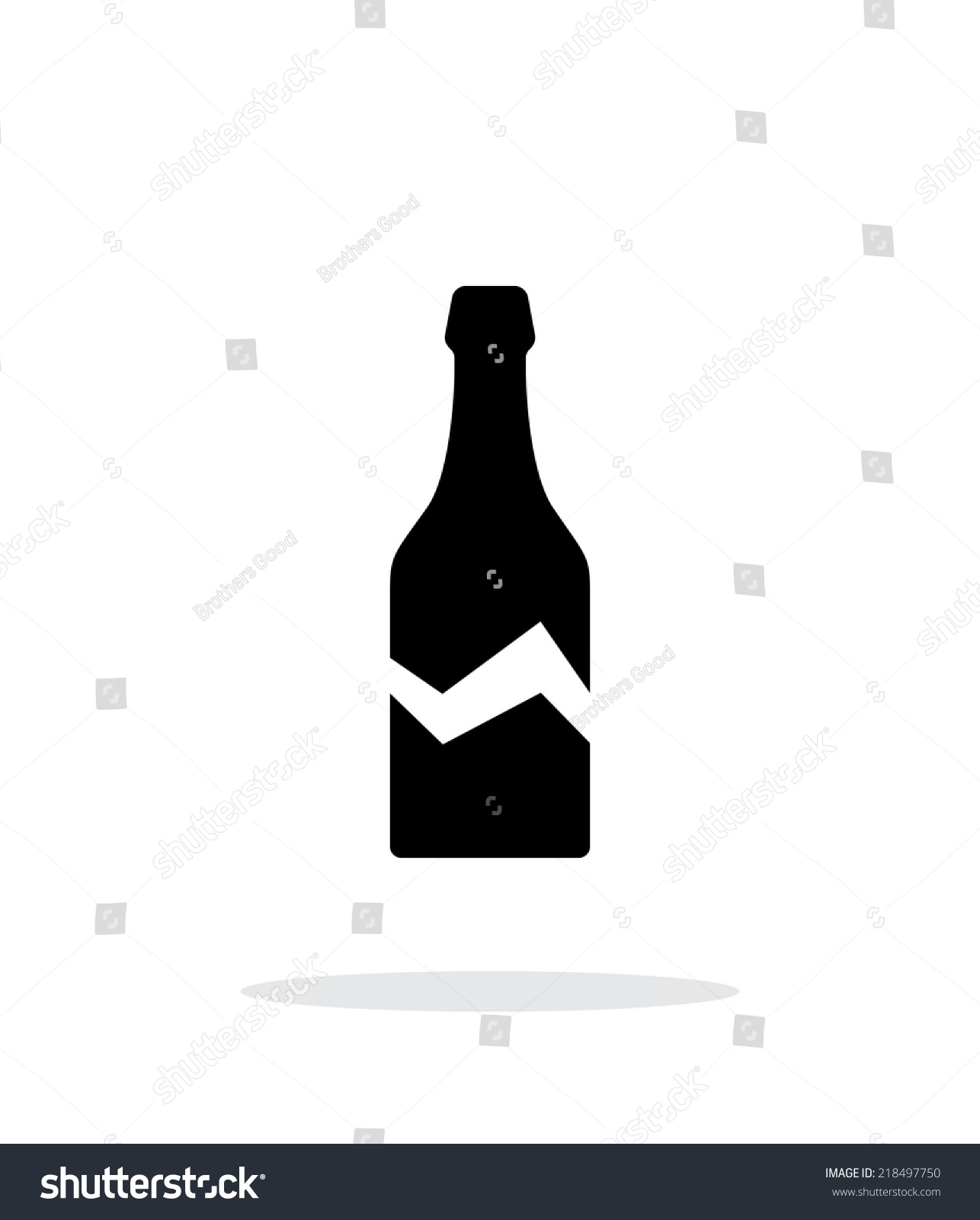 Broken Bottle Simple Icon On White Stock Vector (Royalty Free) 218497750