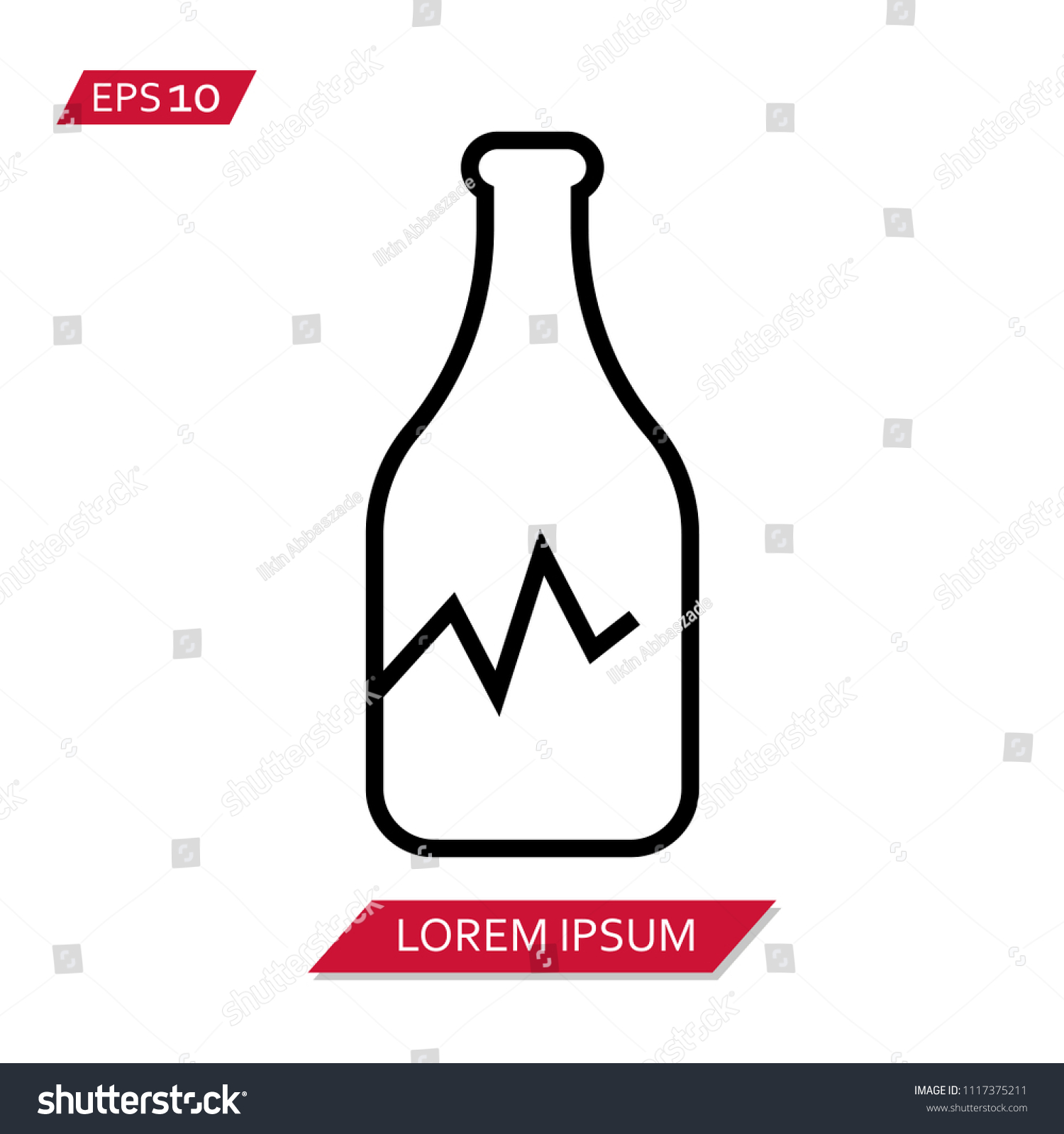 Broken Bottle Vector Icon Symbol Stock Vector (Royalty Free) 1117375211