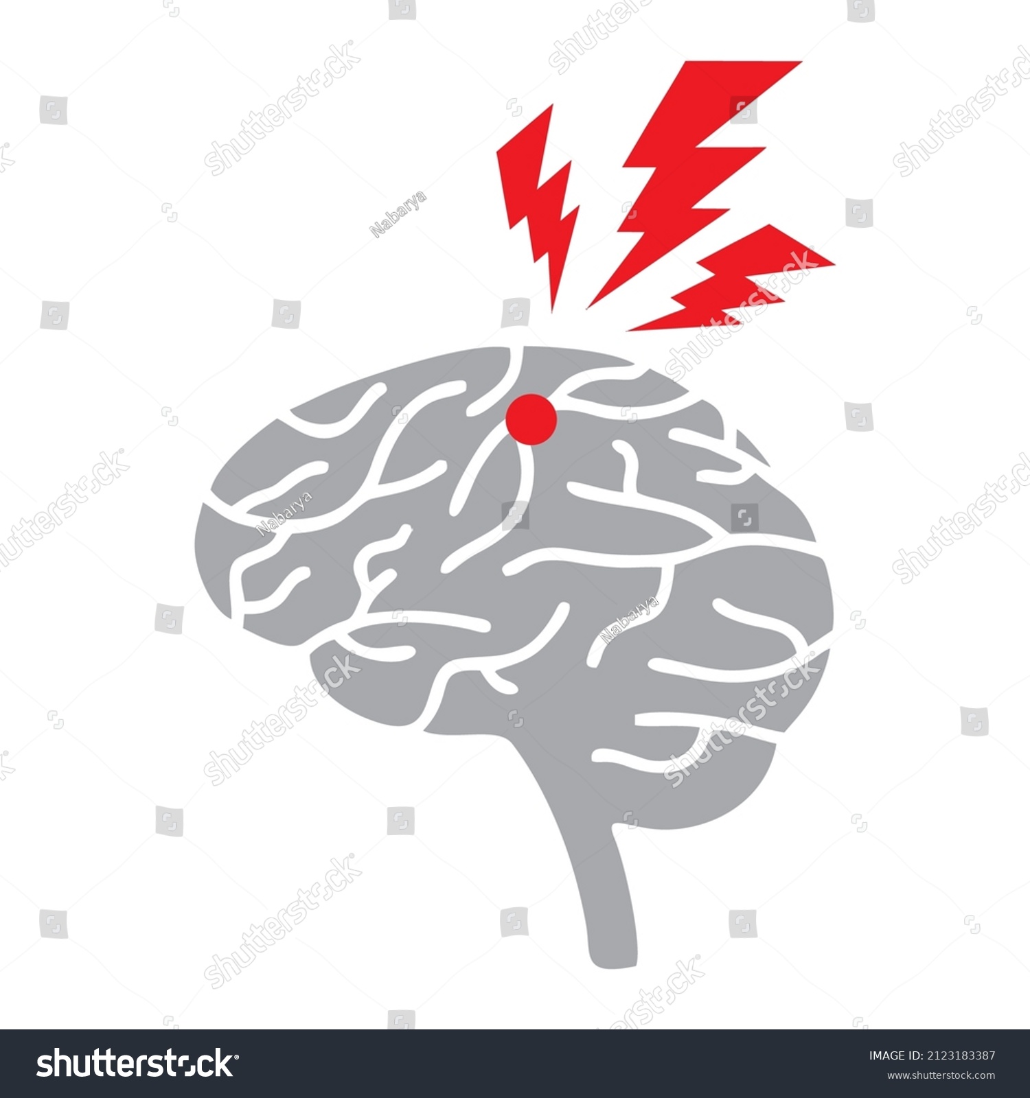 Broken Brain Flat Design Illustration Stock Vector (Royalty Free ...