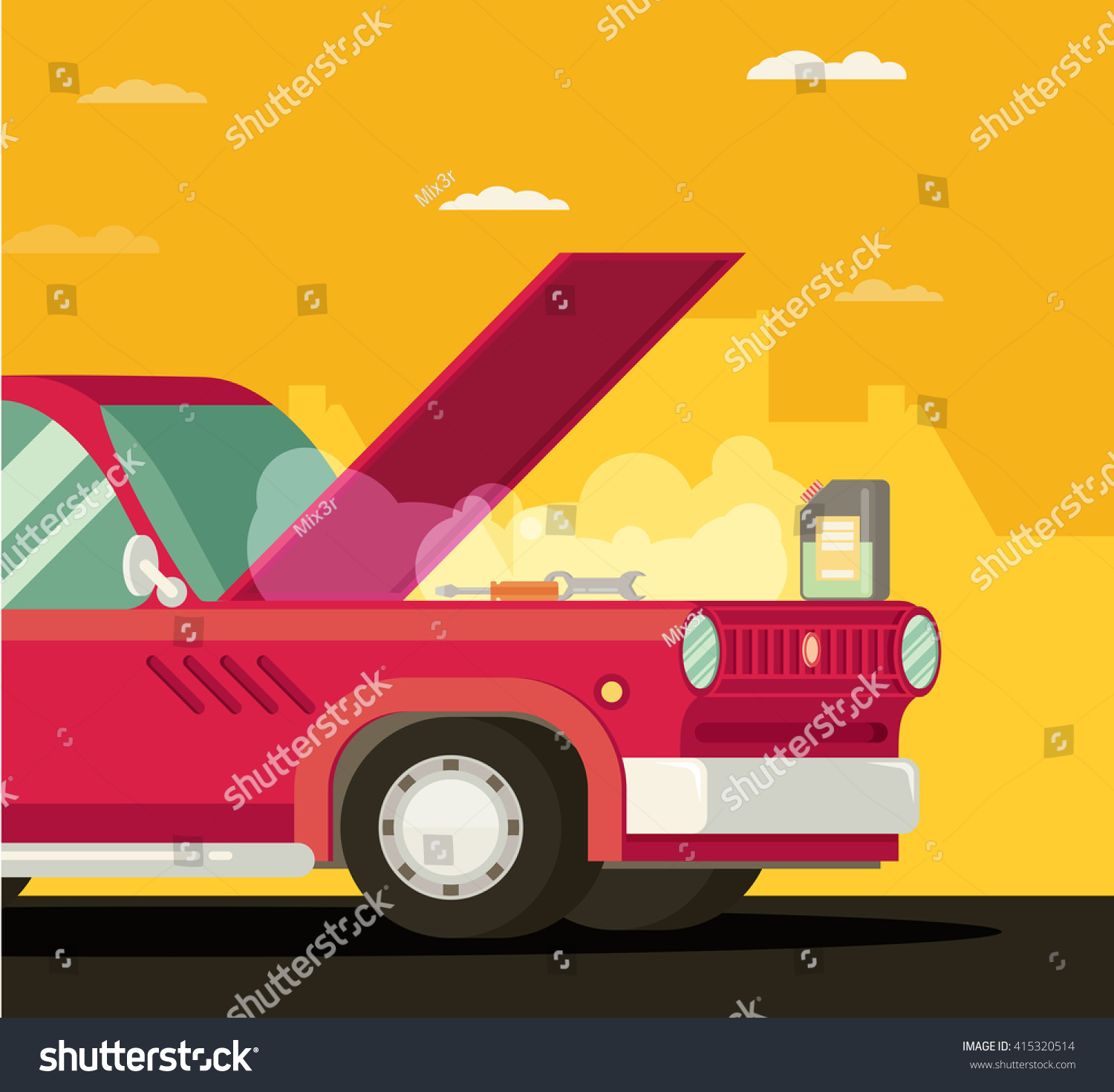 388 Overheated car engine Stock Illustrations, Images & Vectors ...