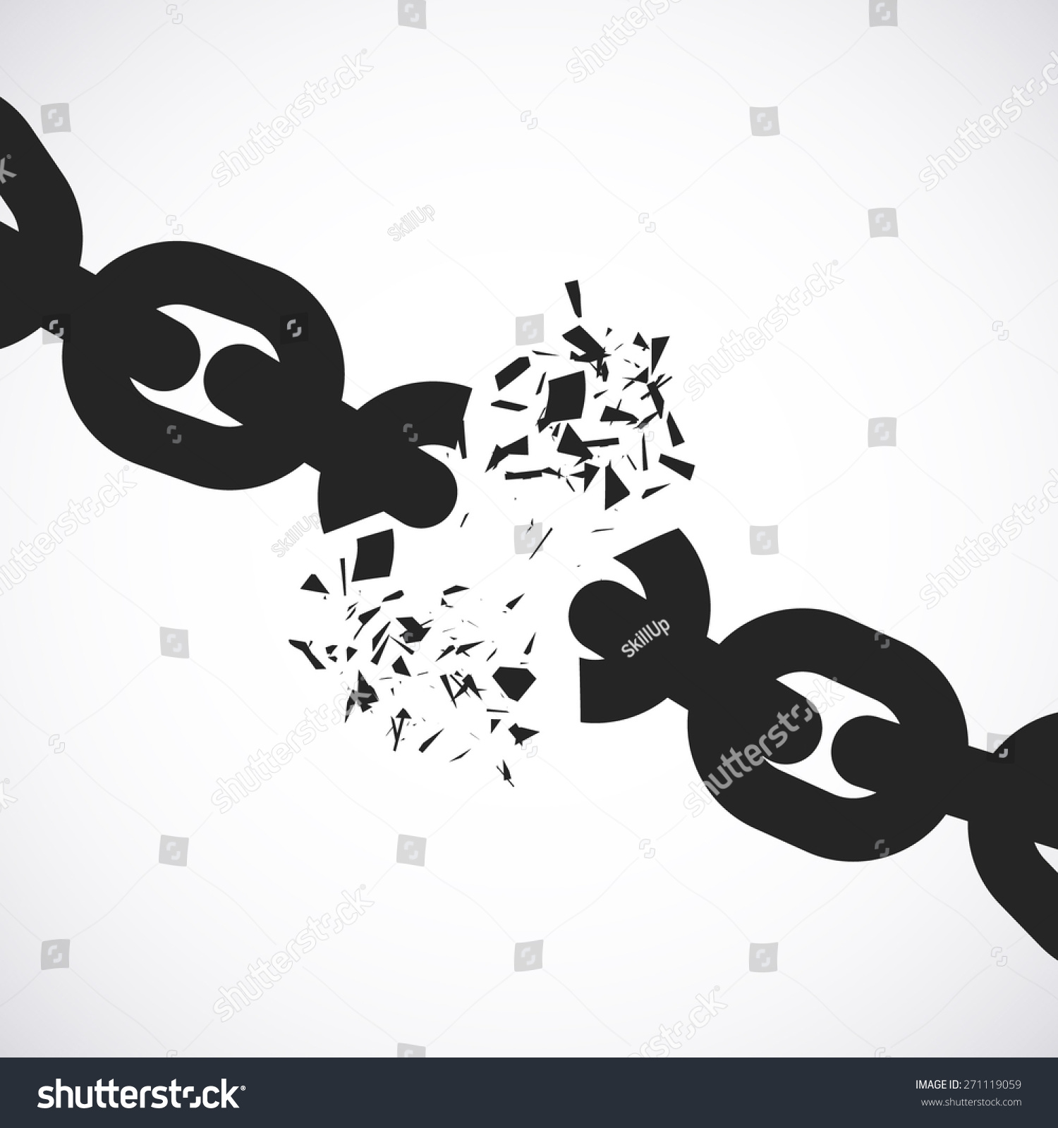 Broken Chain Freedom Concept Vector Illustration Stock Vector (Royalty ...