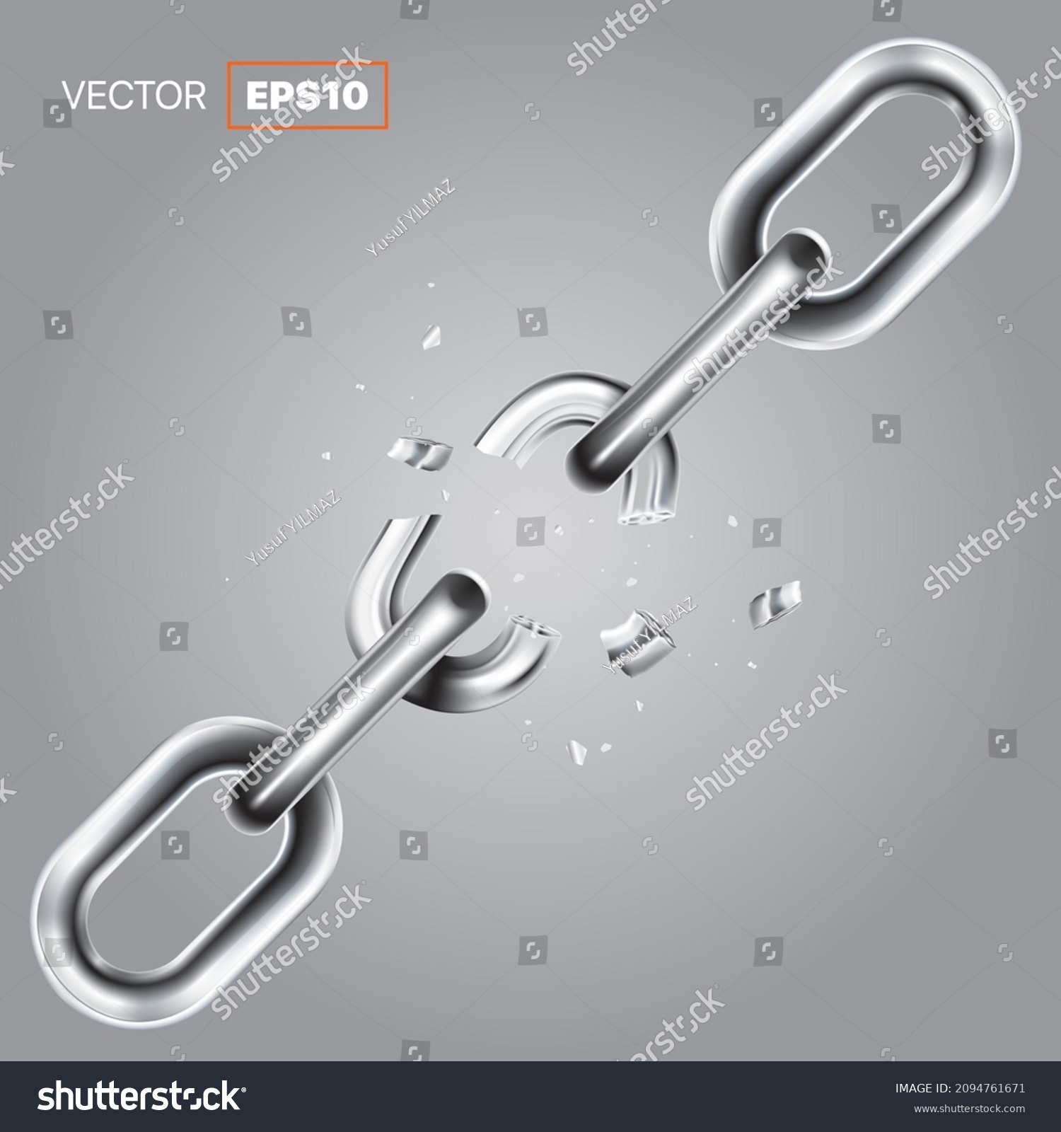 Broken Chain Set 3 Vector Drawing Stock Vector (Royalty Free) 2094761671