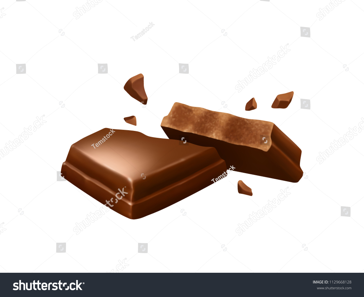 Broken Chocolate Bar Vector Isolated Stock Vector (Royalty Free ...