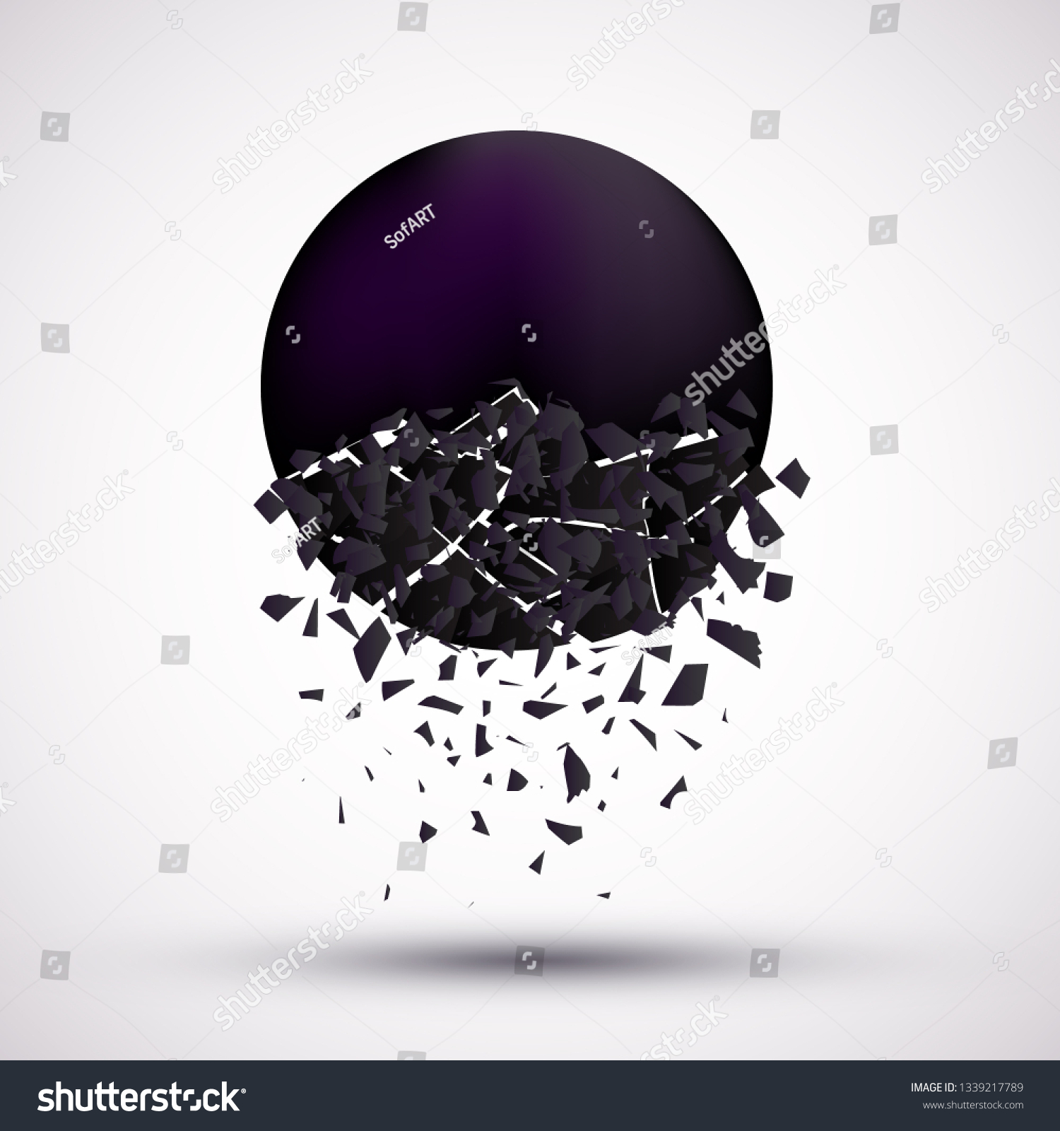 Broken Circle Background Vector Illustartion Stock Vector (Royalty Free ...