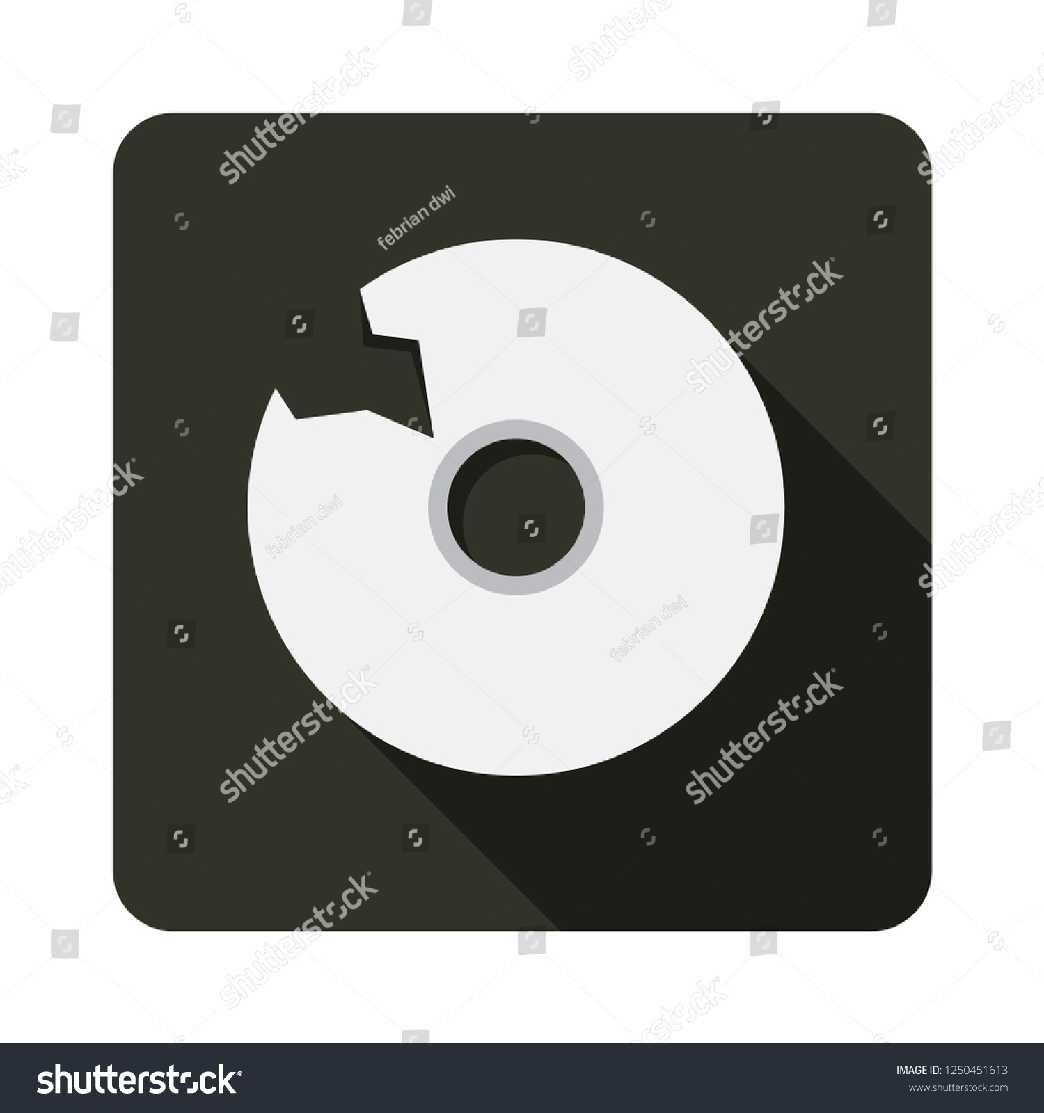 Broken Compact Disk Icon Technology Symbol Stock Vector (Royalty Free ...