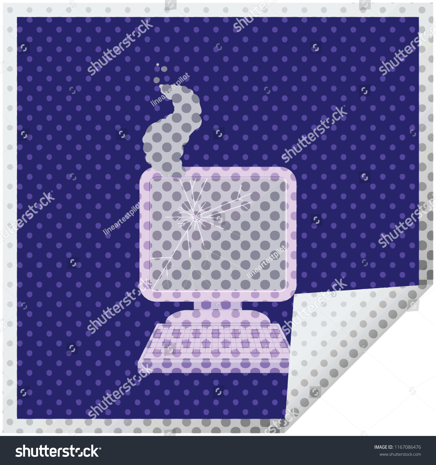 Broken Computer Graphic Vector Illustration Square Stock Vector ...
