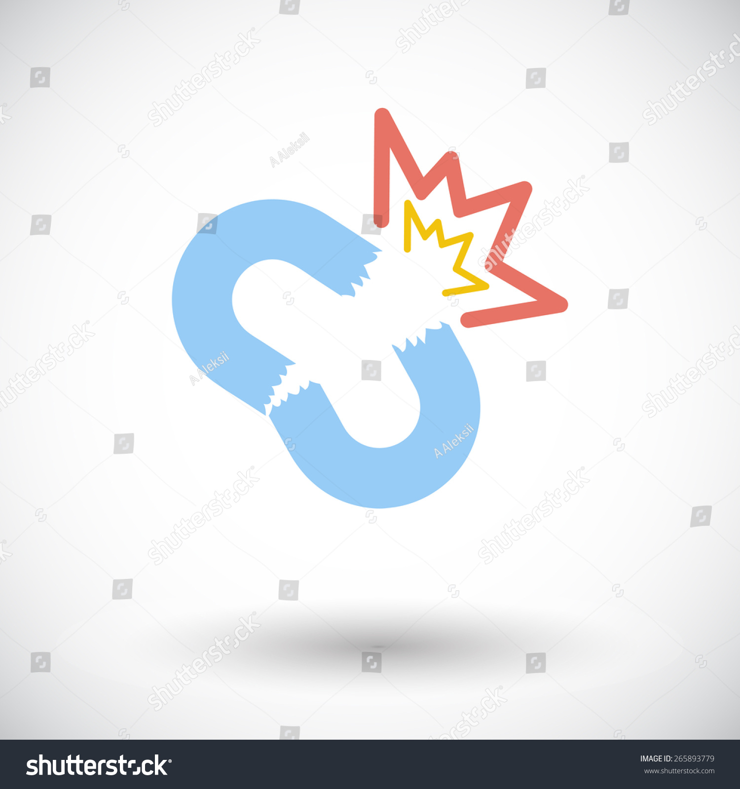 Broken Connection Single Flat Icon On Stock Vector 265893779 - Shutterstock