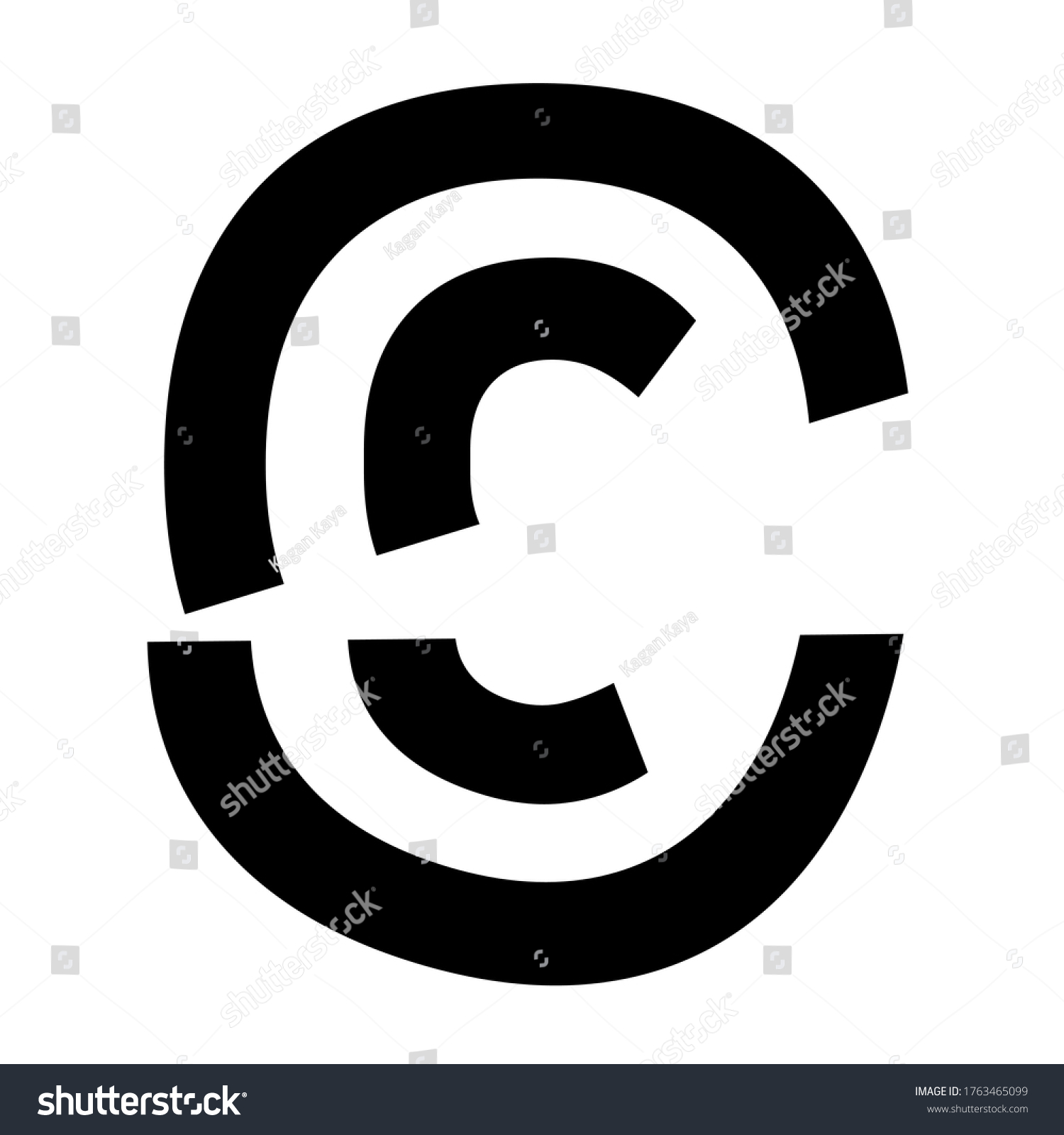 Broken Copyright Symbol Vector Image Stock Vector (Royalty Free) 1763465099