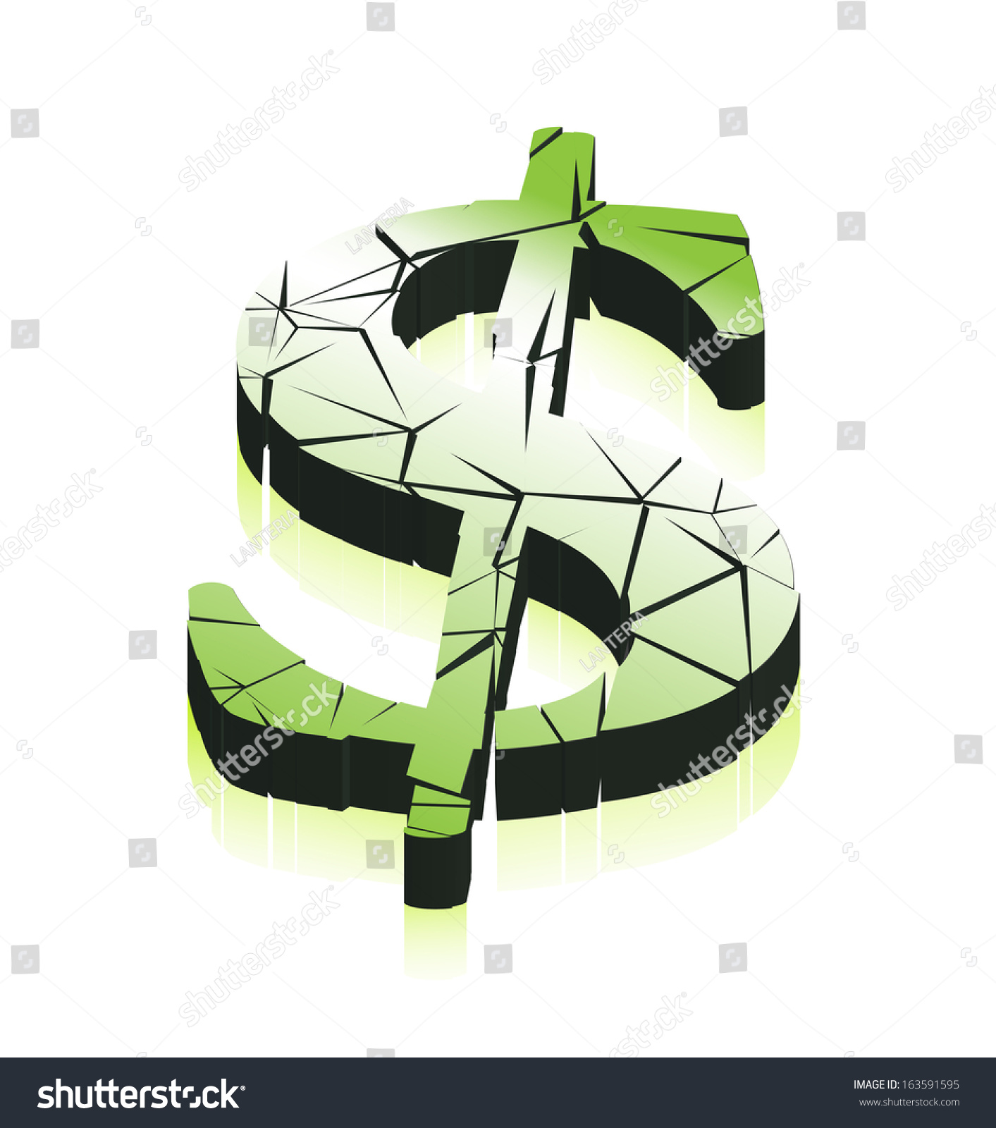 Broken Dollar 3d Stock Vector (Royalty Free) 163591595 | Shutterstock