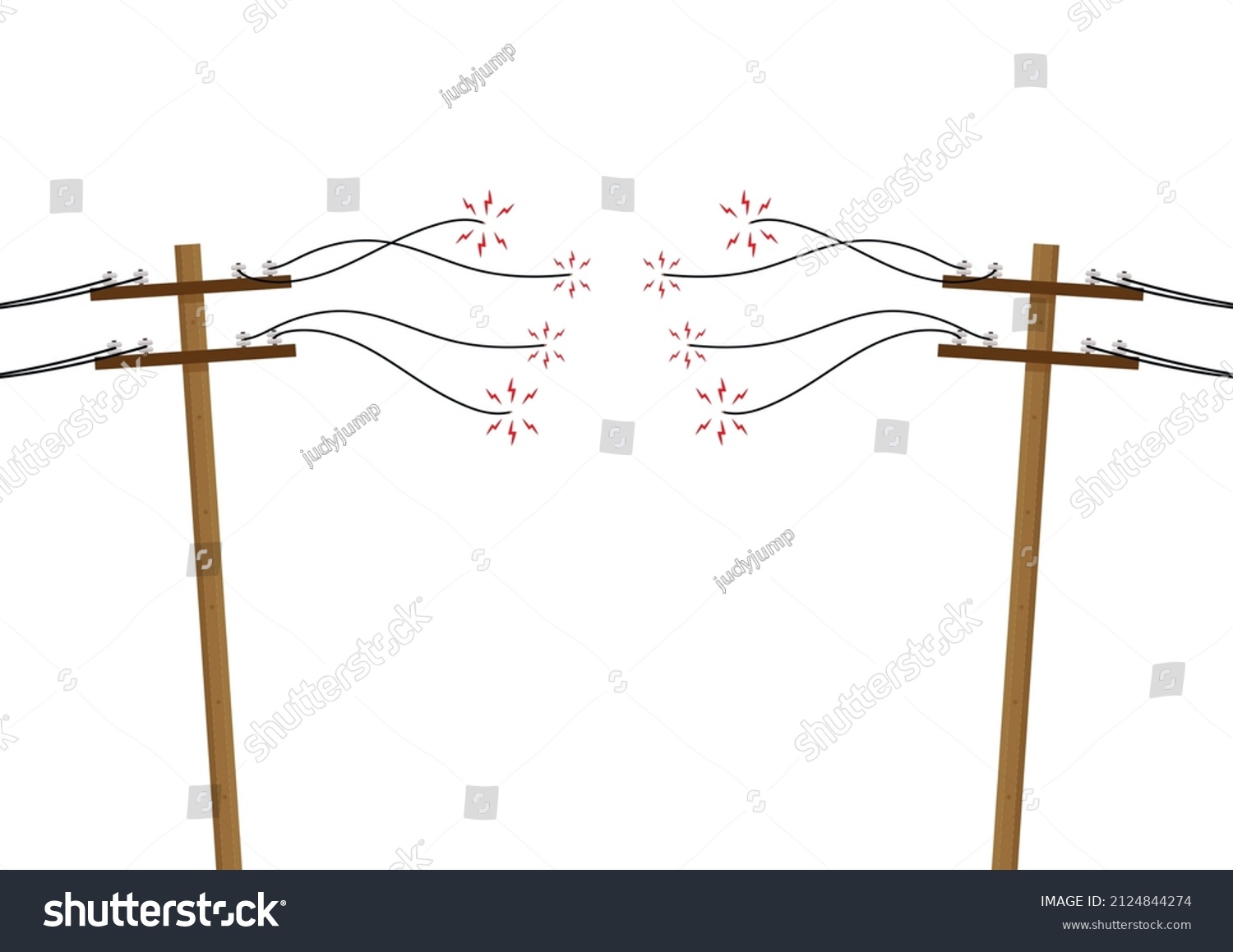 Broken Electric Pole Damaged Short Circuit Stock Vector (Royalty Free ... Broken Electric Pole Damaged Short Circuit Stock Vector (Royalty Free ...