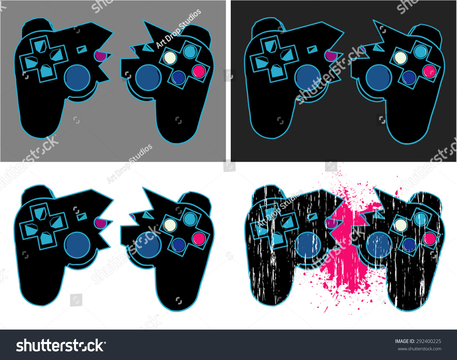 Broken Game Pad Stock Vector (Royalty Free) 292400225
