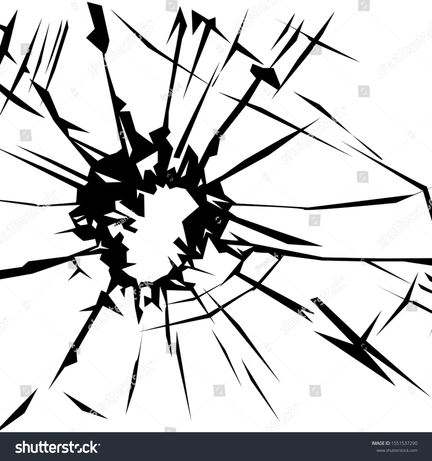 Broken Glass Cracks Vector Illustration Stock Vector (Royalty Free ...