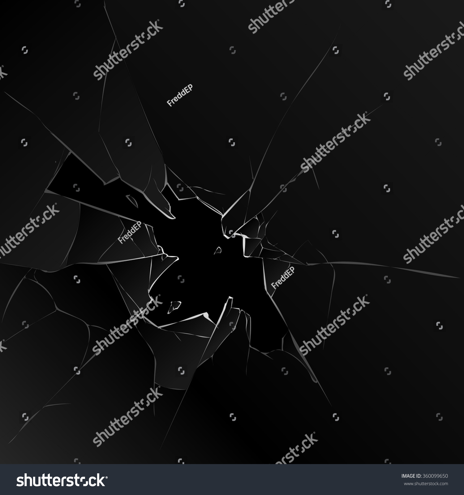 Broken Glass Dark Background Vector Stock Vector (Royalty Free) 360099650