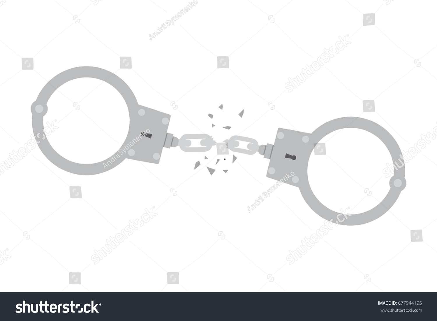 Broken Handcuffs Freedom Concept Vector Illustration Stock Vector ...