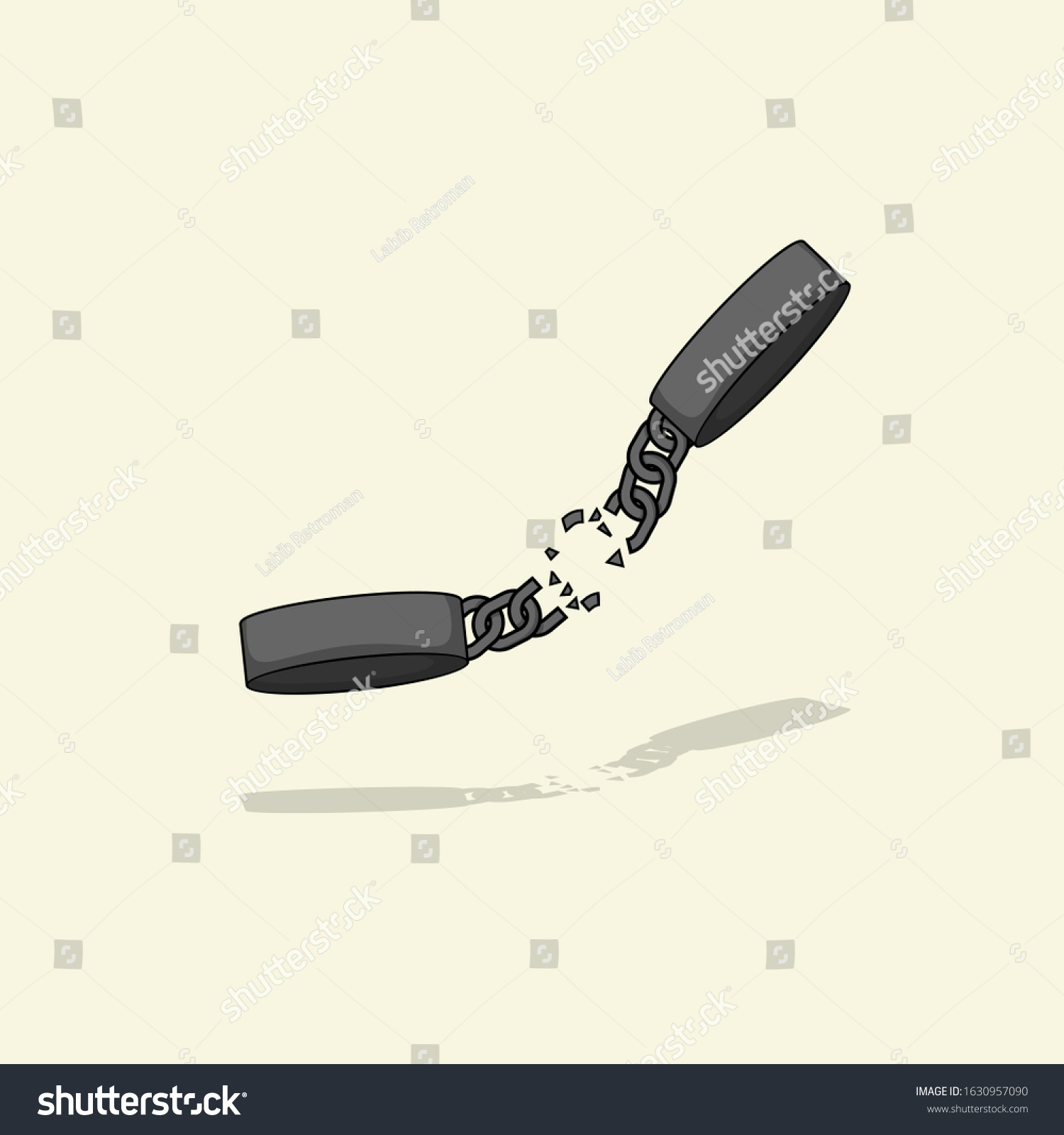 Broken Handcuffs Vector Illustration Template Design Stock Vector ...