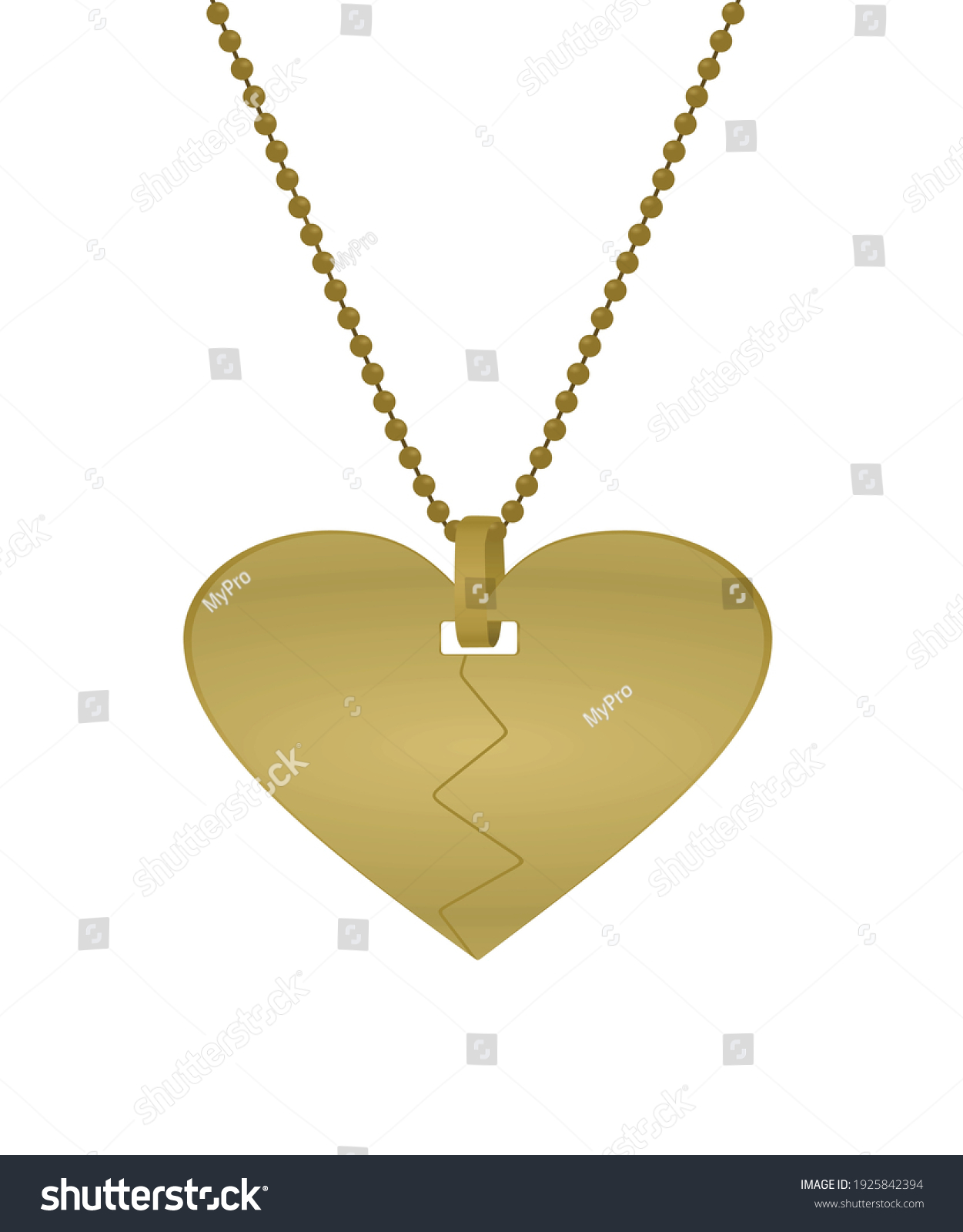 Broken Heart Chain Vector Illustration Stock Vector (Royalty Free ...