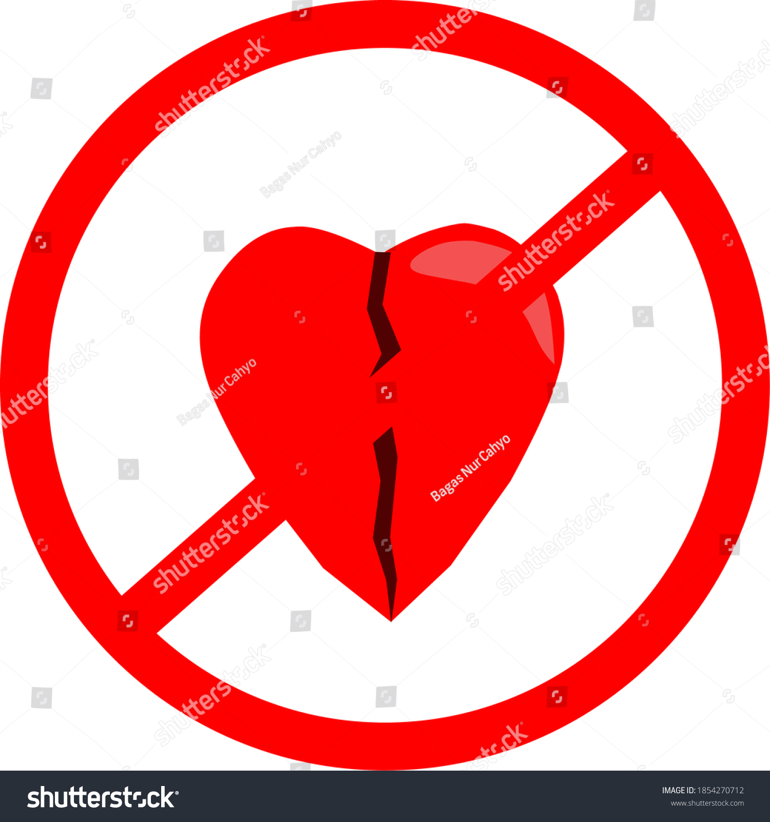 Broken Heart Forbidden Vector Illustration Stock Vector (Royalty Free ...