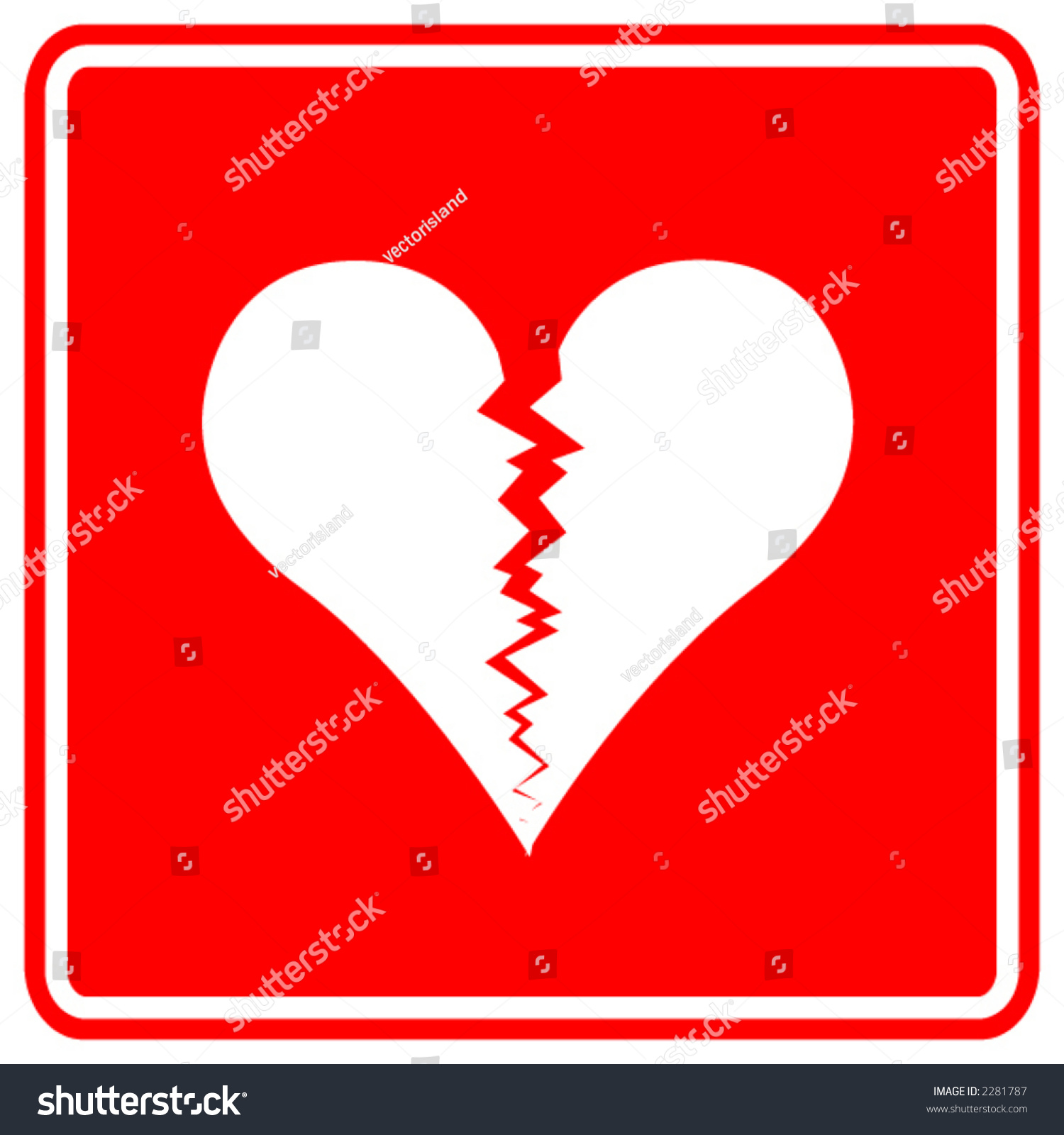 Broken Heart Sign Stock Vector (Royalty Free) 2281787