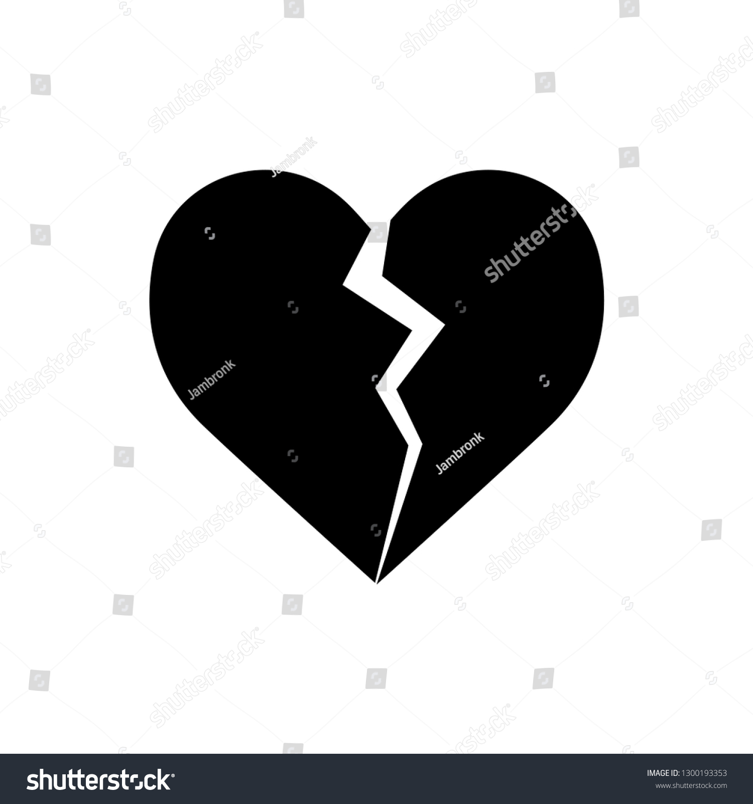 Broken Heart Signage Icon Vector: vector de stock (libre de regalías ...