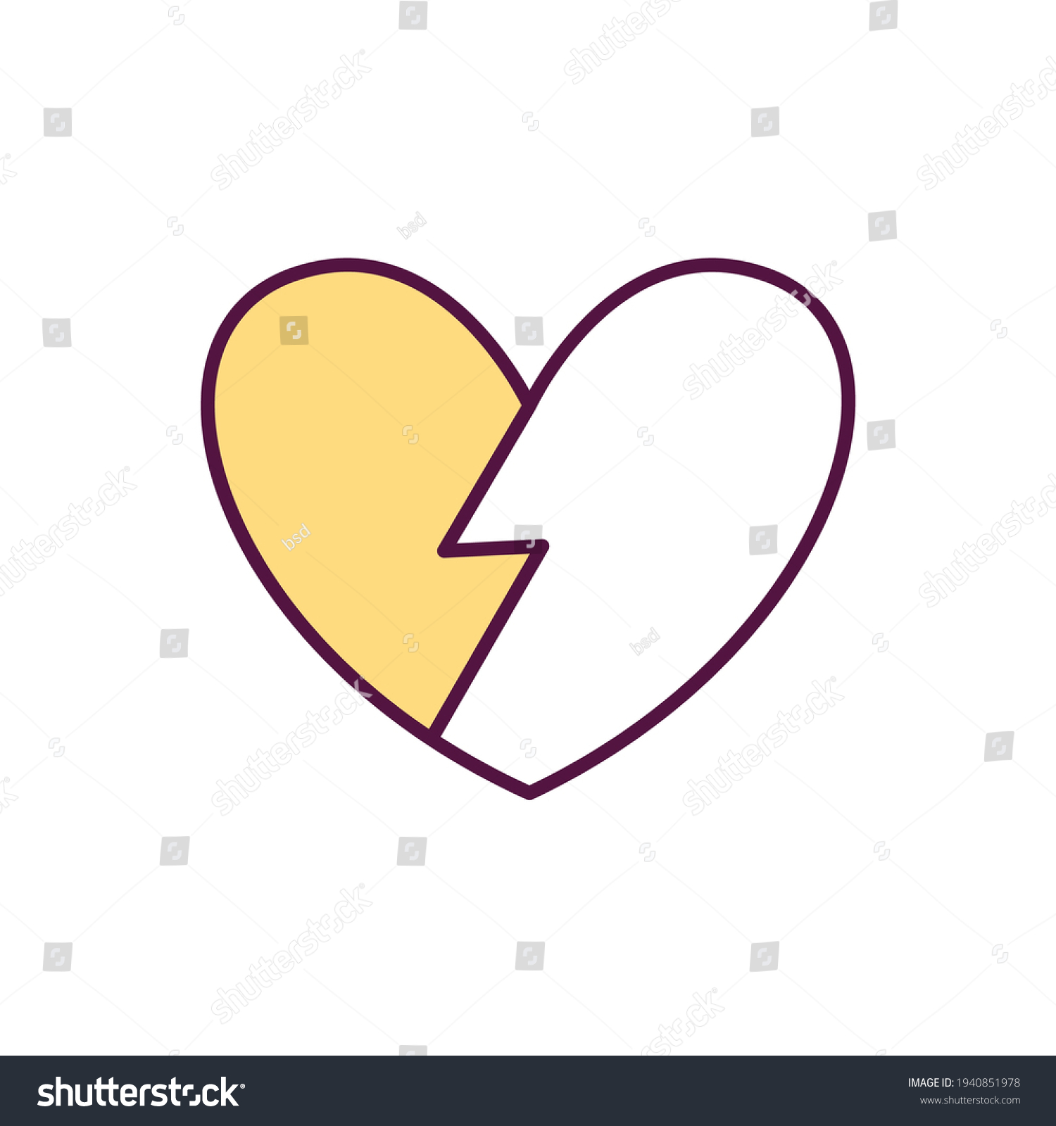 Broken heart syndrome RGB color icon. Heart muscle getting weak. Stress ... Broken heart syndrome RGB color icon. Heart muscle getting weak. Stress ...