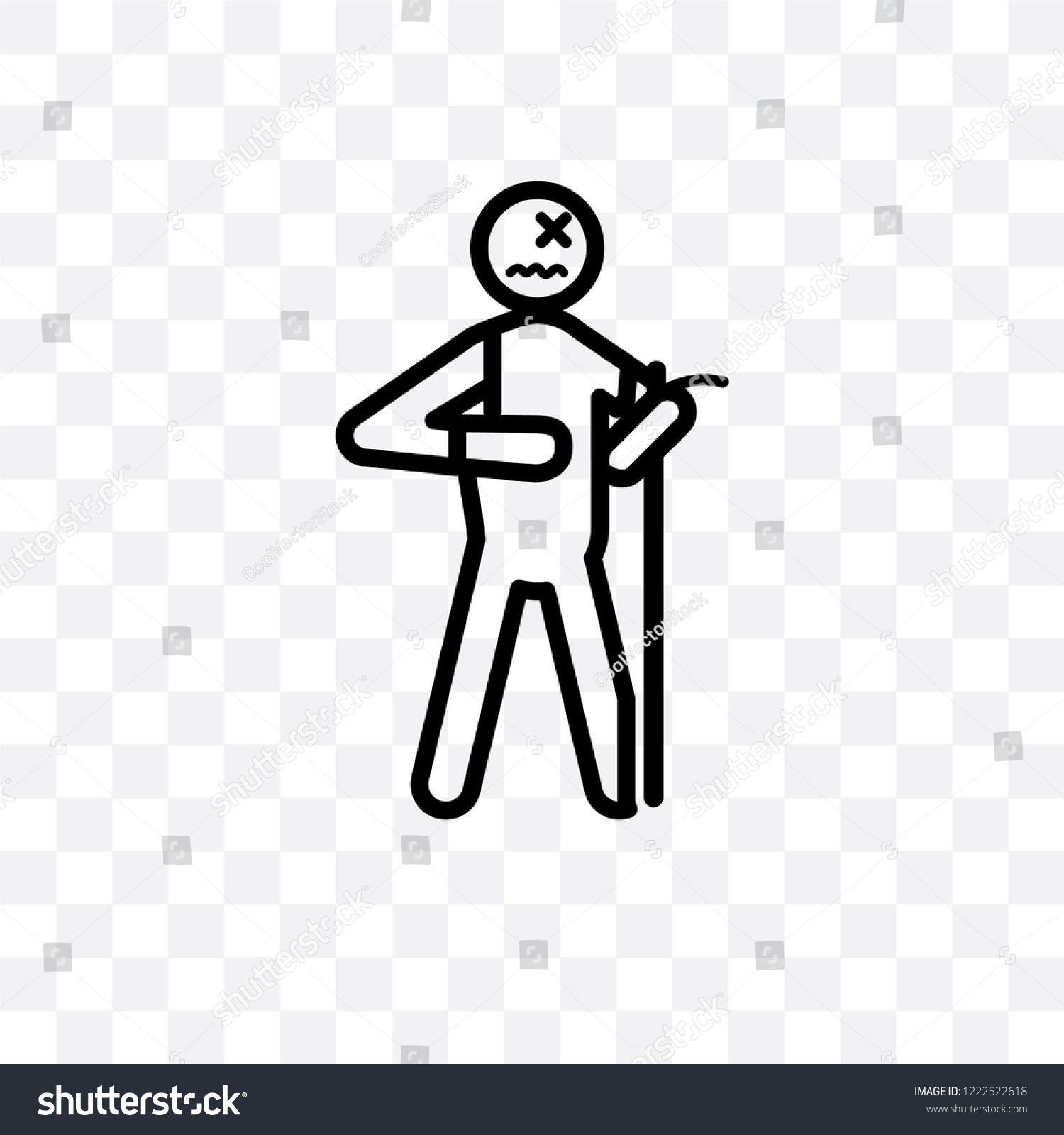 Broken Human Vector Linear Icon Isolated Stock Vector (Royalty Free ...