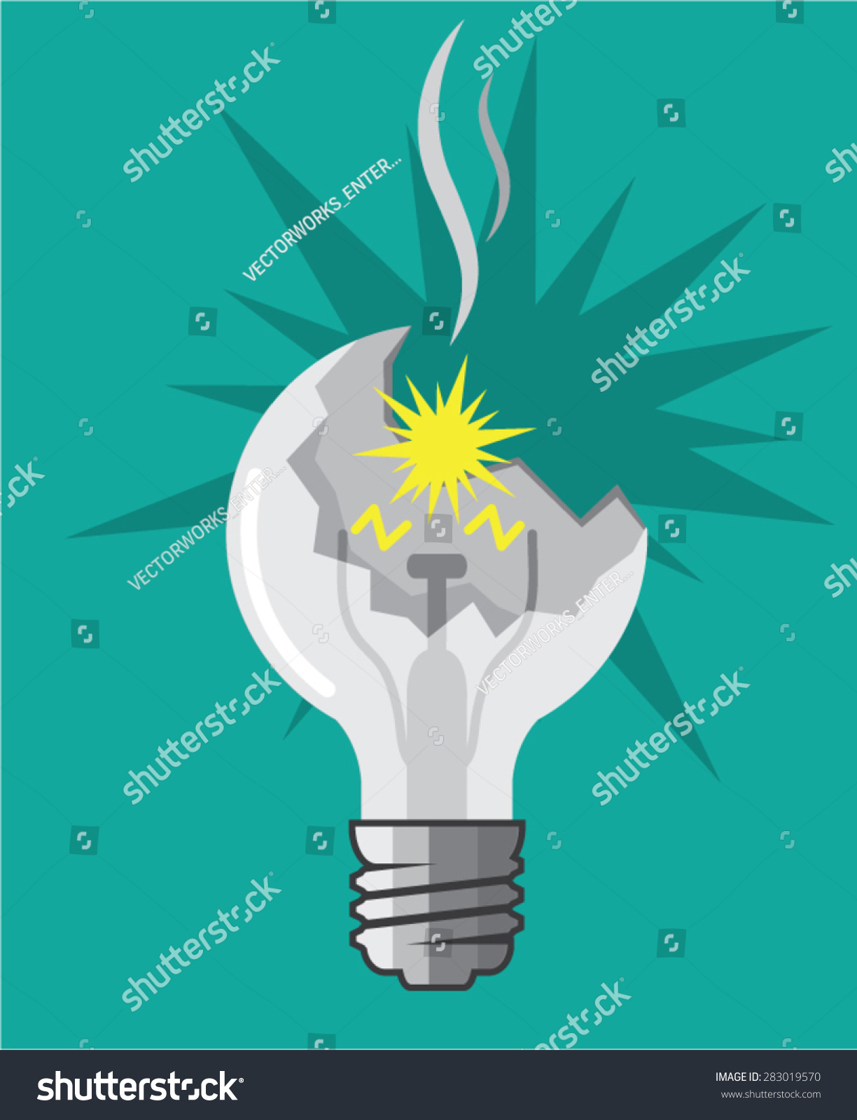 Broken Lightbulb Vector Illustration Stock Vector (Royalty Free ...