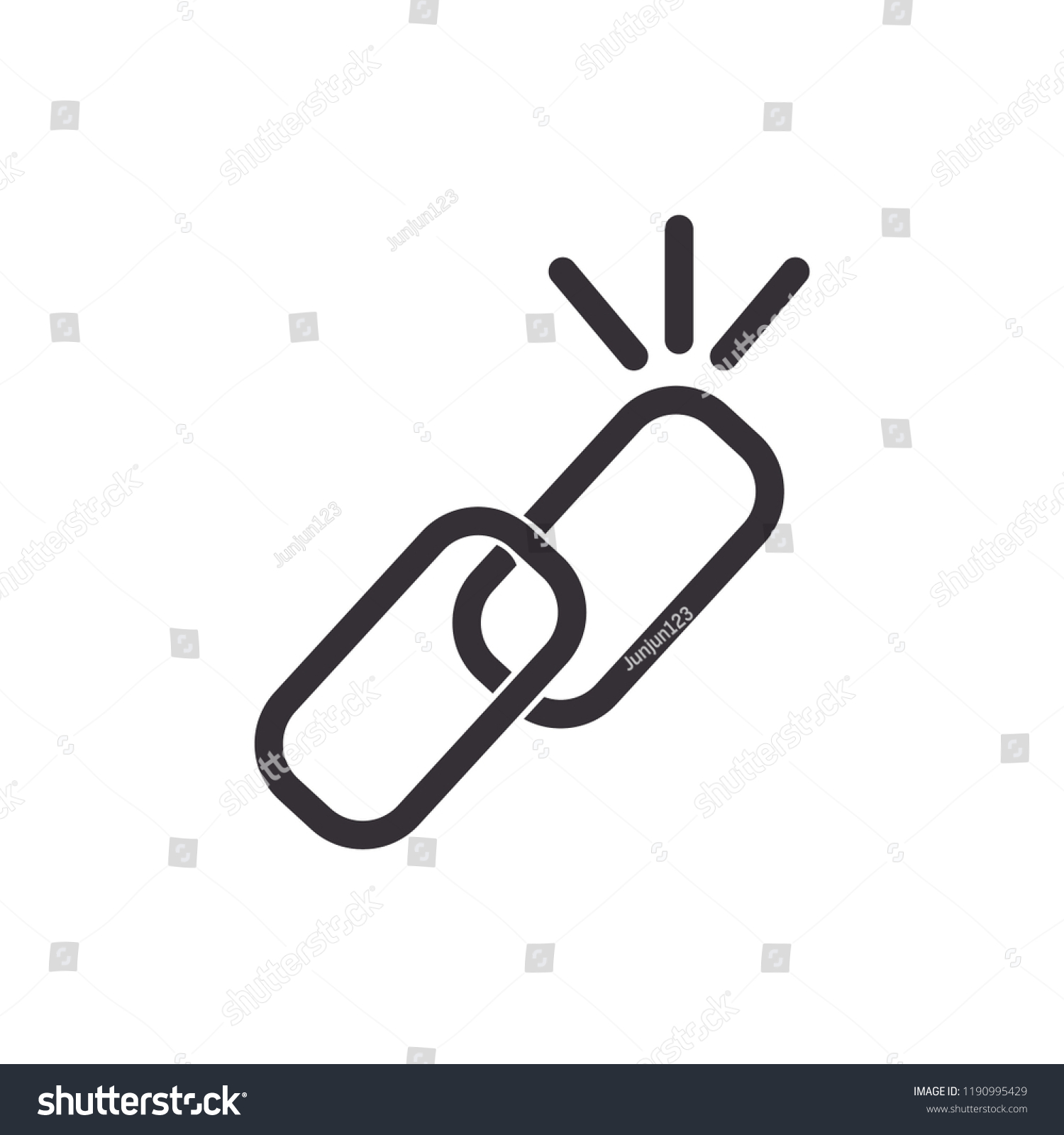 Broken Link Icon Failure Disconnection Idea Stock Vector (Royalty Free ...