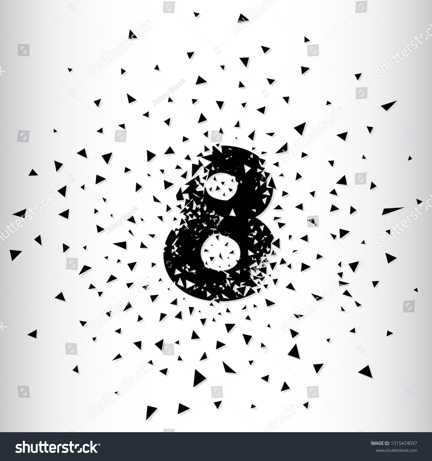 Broken Numbers 8 Explosion Effects Vector: vector de stock (libre de ...