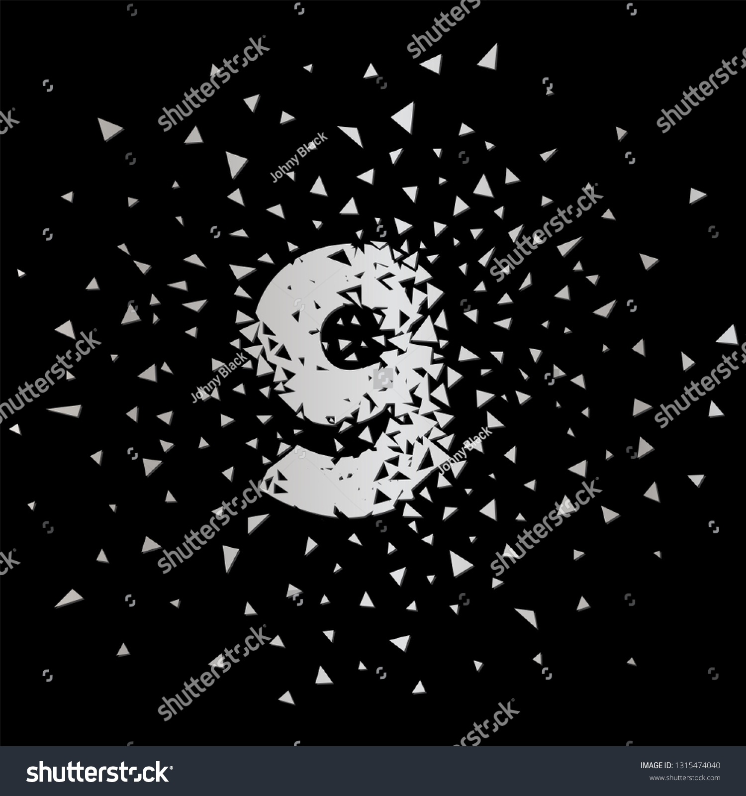 Broken Numbers 9 Explosion Effects Vector Stock Vector (Royalty Free ...