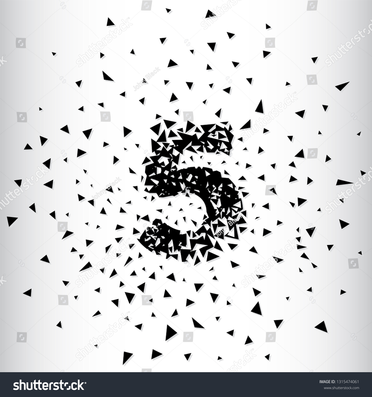 Broken Numbers 5 Explosion Effects Vector Stock Vector (Royalty Free ...