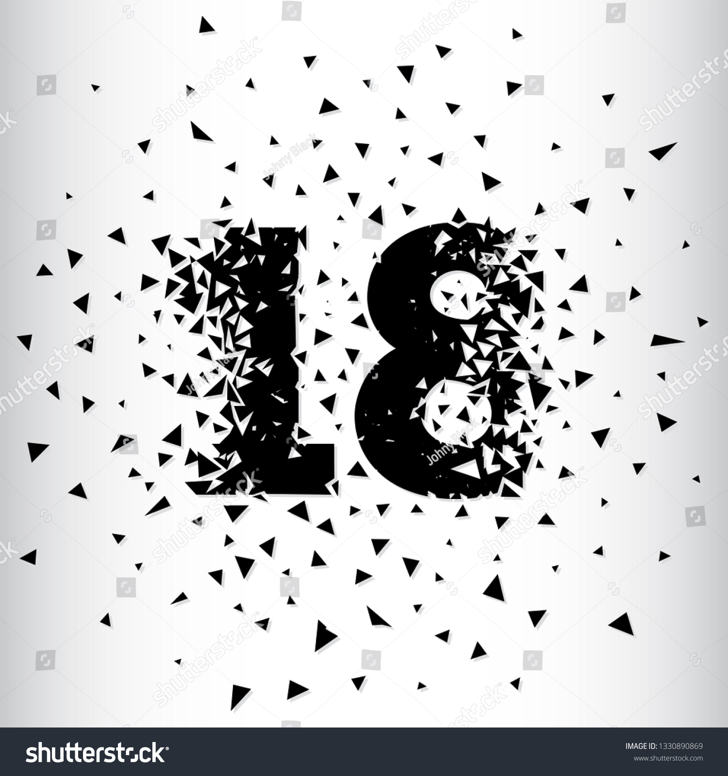 Broken Numbers 18 Explosion Effects Vector: vector de stock (libre de ...