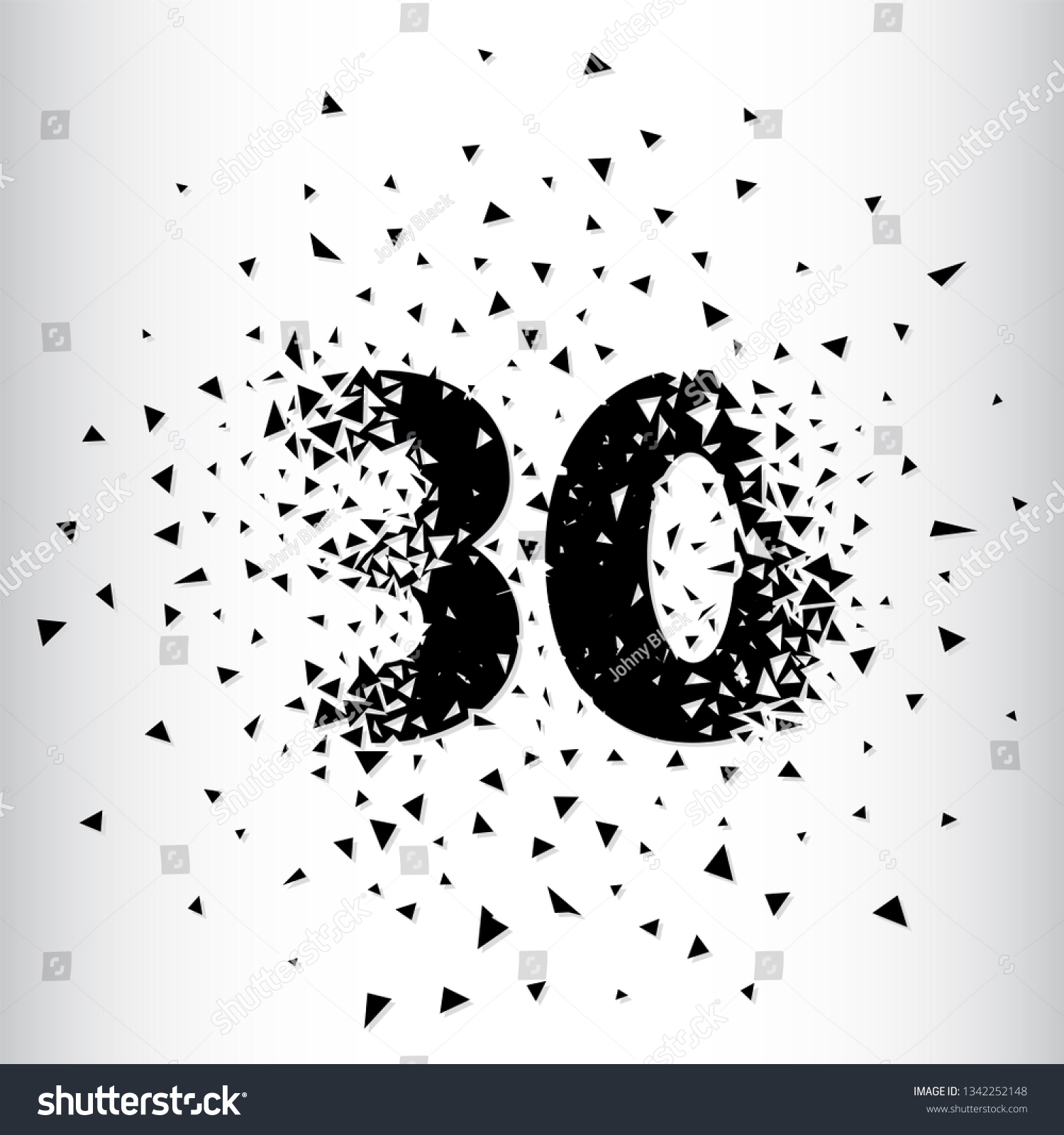 Broken Numbers 30 Explosion Effects Vector Stock Vector (Royalty Free ...