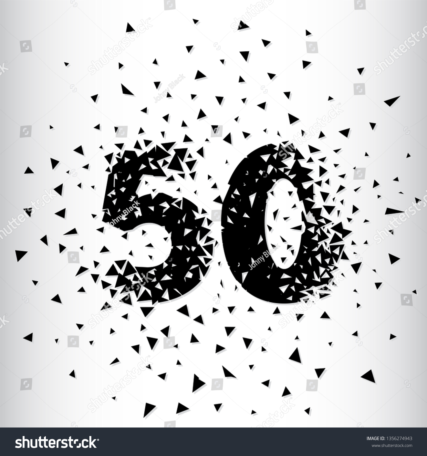 Broken Numbers 50 Explosion Effects Vector Stock Vector (Royalty Free ...