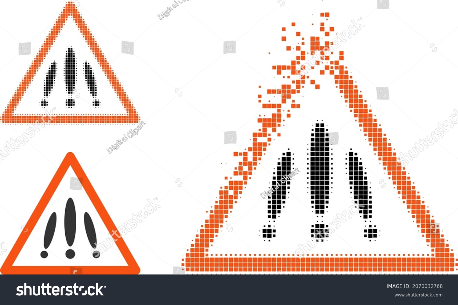 Pictograma de signo de peligro múltiple: vector de stock (libre de ...