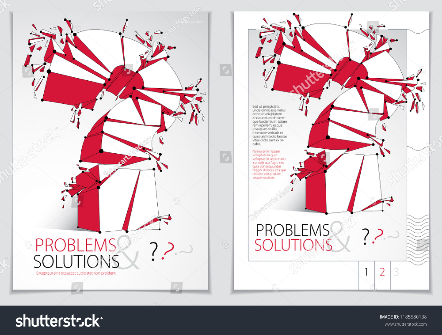 Broken Question Mark Exploding Brochure Flyer Stock Vector (Royalty ...