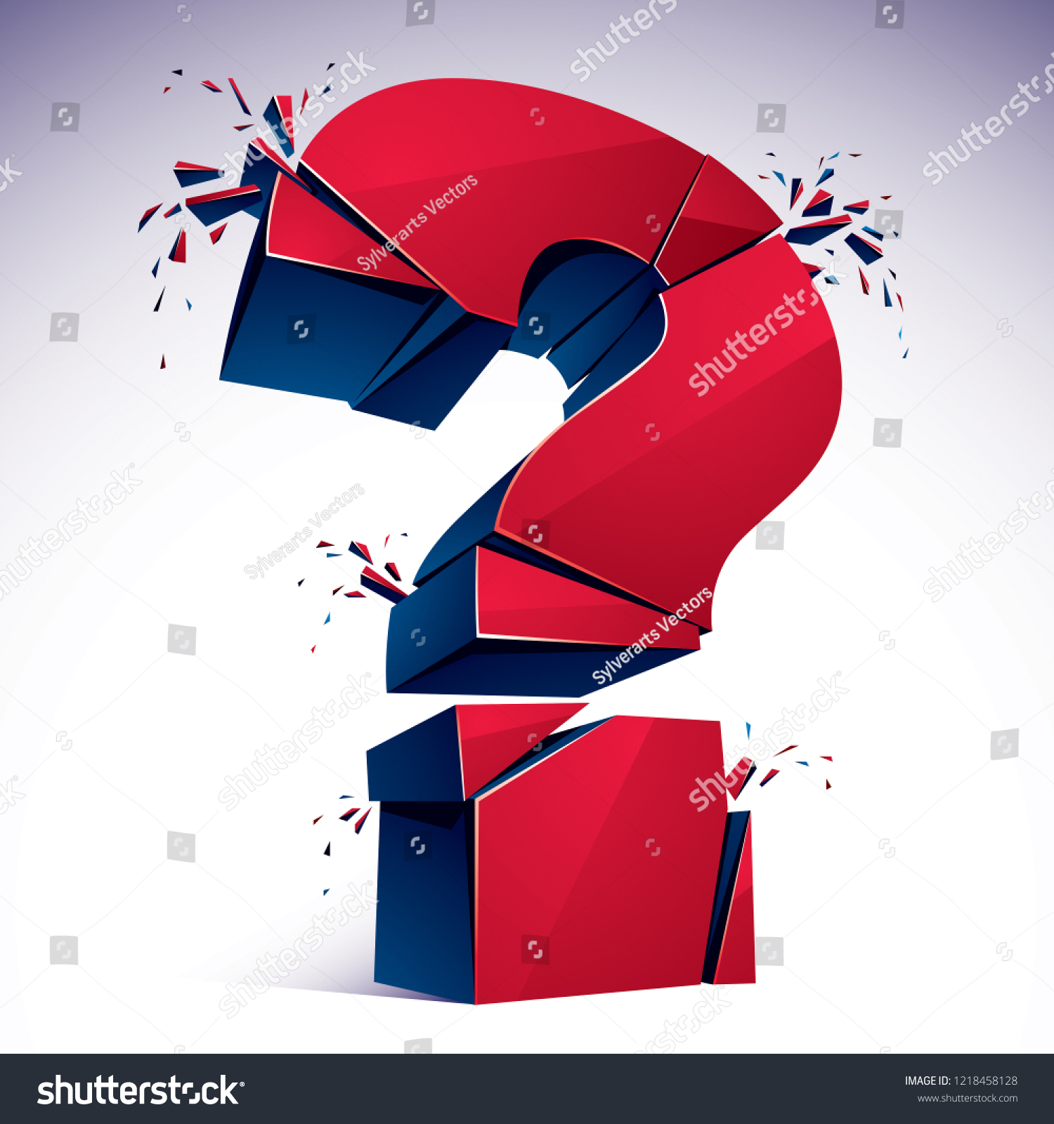 Broken Question Mark Exploding Query Breaking Stock Vector (Royalty ...