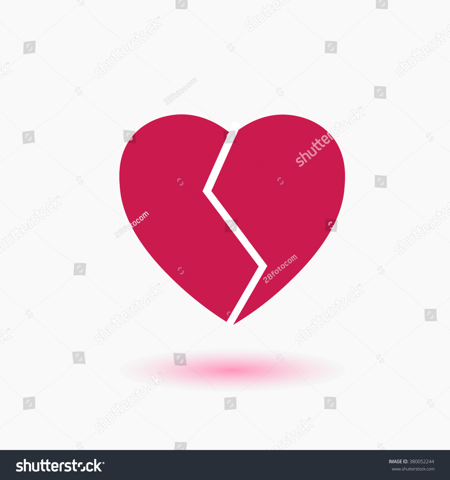 Broken Red Heart Stock Vector (Royalty Free) 380052244 | Shutterstock