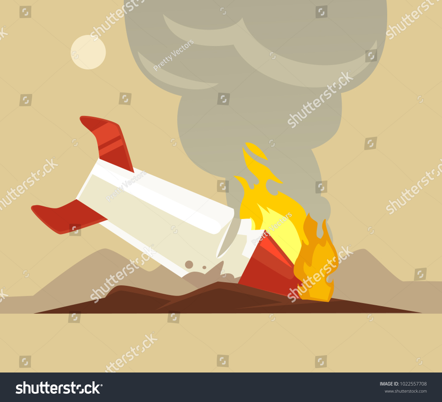 Broken Rocket Vector Flat Cartoon Illustration 库存矢量图（免版税）1022557708 ...