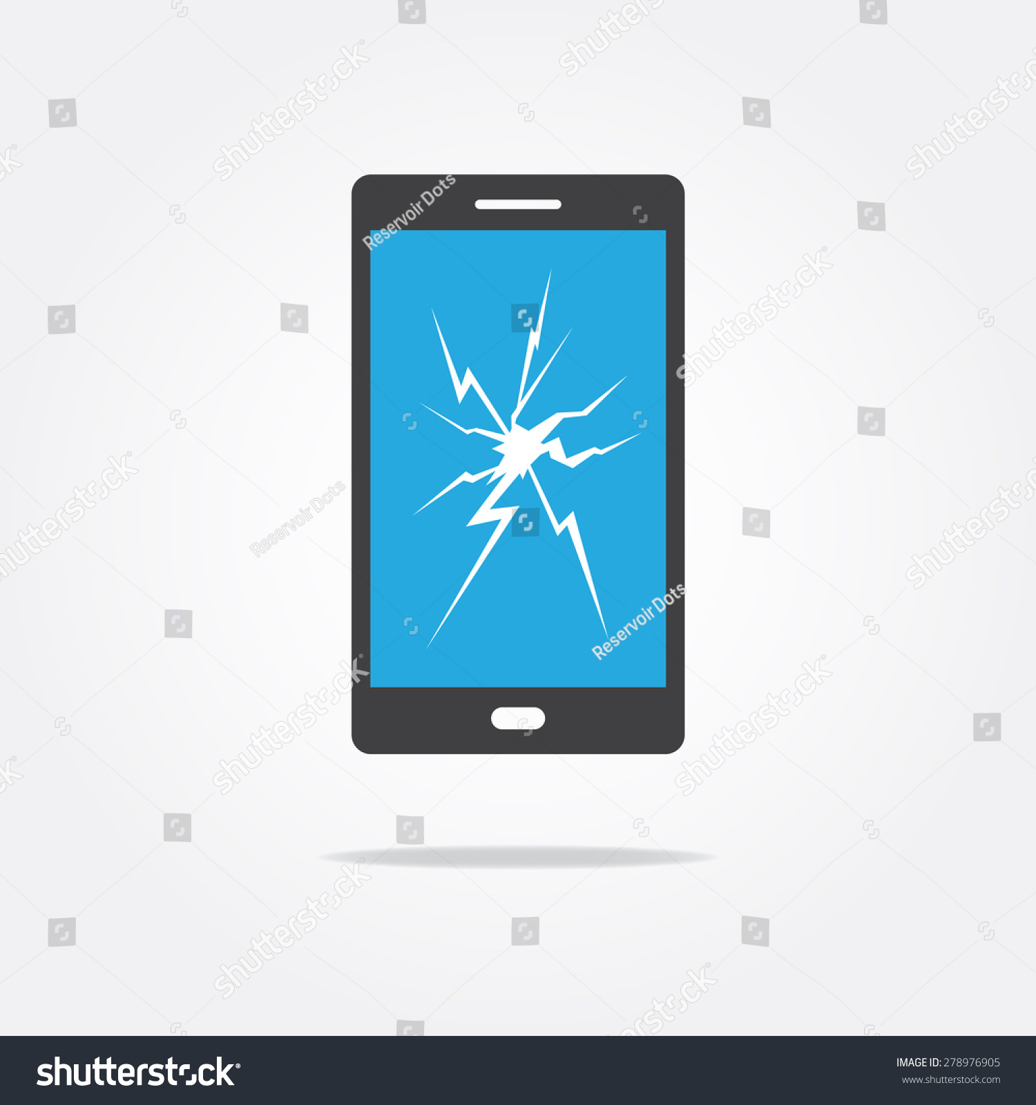 Broken Screen Phone Icon Stock Vector (Royalty Free) 278976905