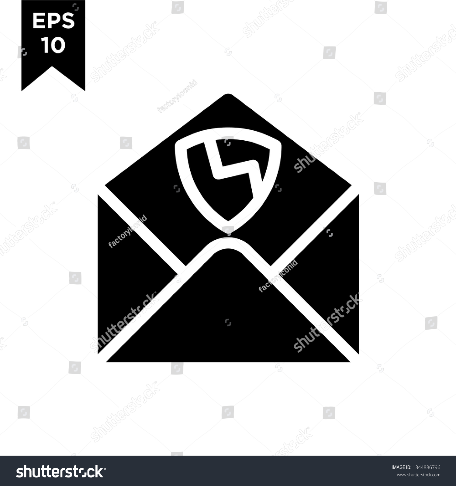Broken Shield Email Icon Vector Logo: เวกเตอร์สต็อก (ปลอดค่าลิขสิทธิ์ ...