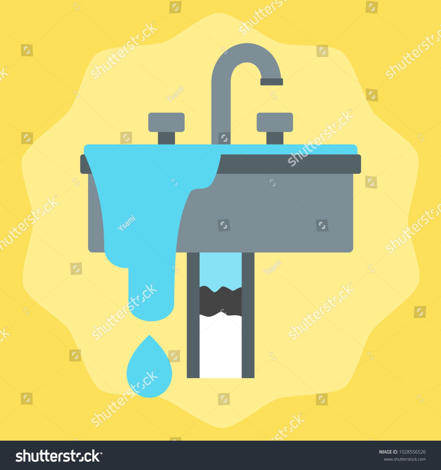 Broken Sink Vector Illustration Stock Vector (Royalty Free) 1028556526 ...