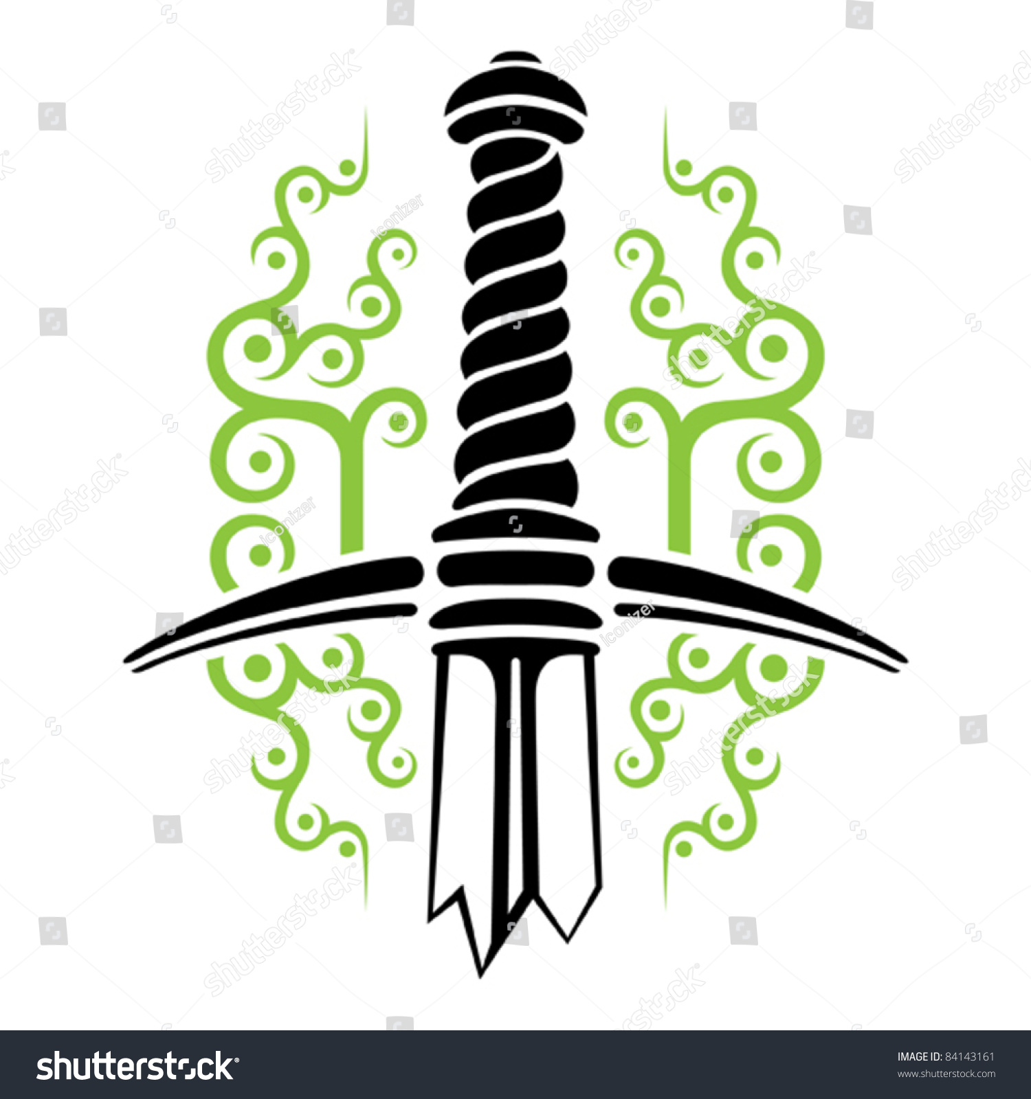 Broken Sword Tattoo: vector de stock (libre de regalías) 84143161 ...