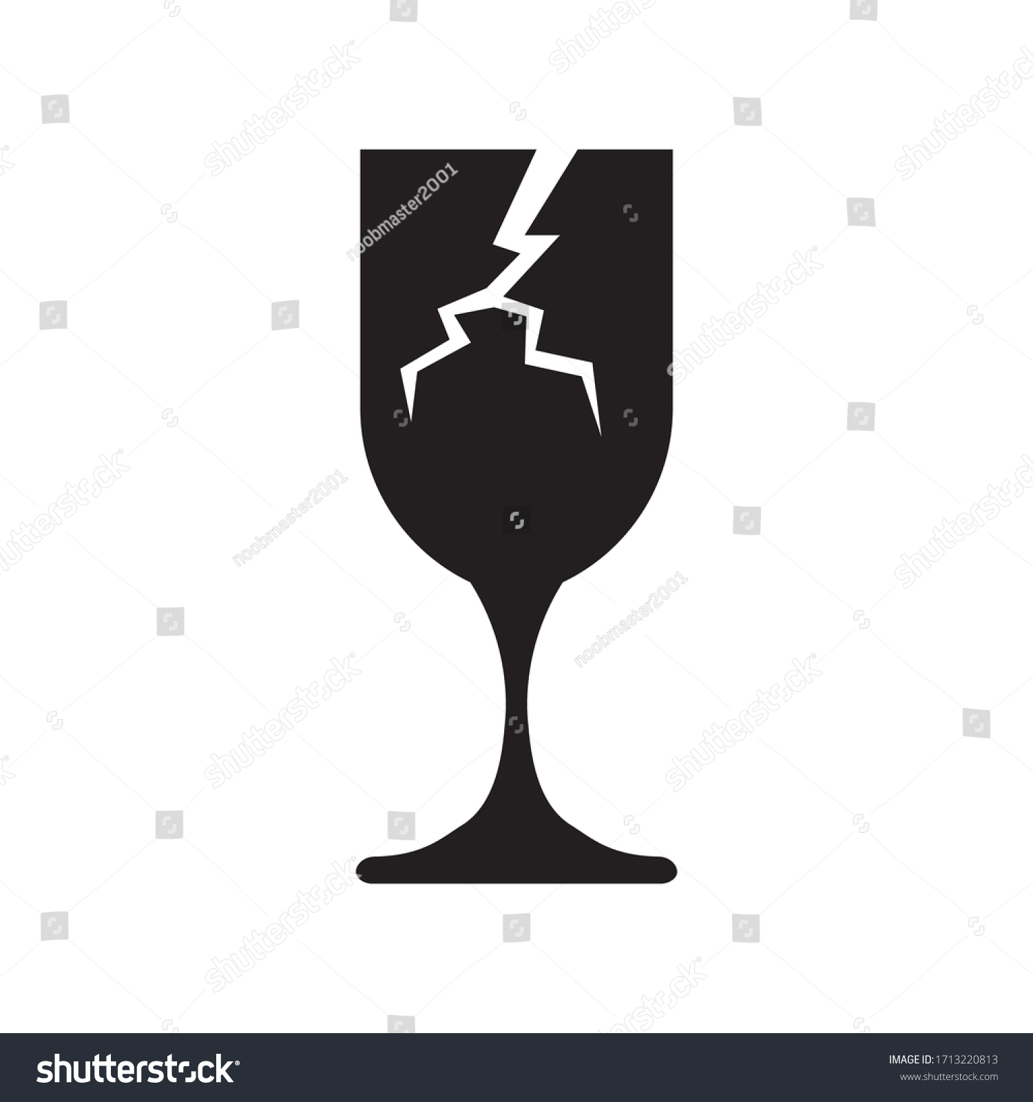 Broken Symbol Vector Icon On White Stock Vector (Royalty Free) 1713220813